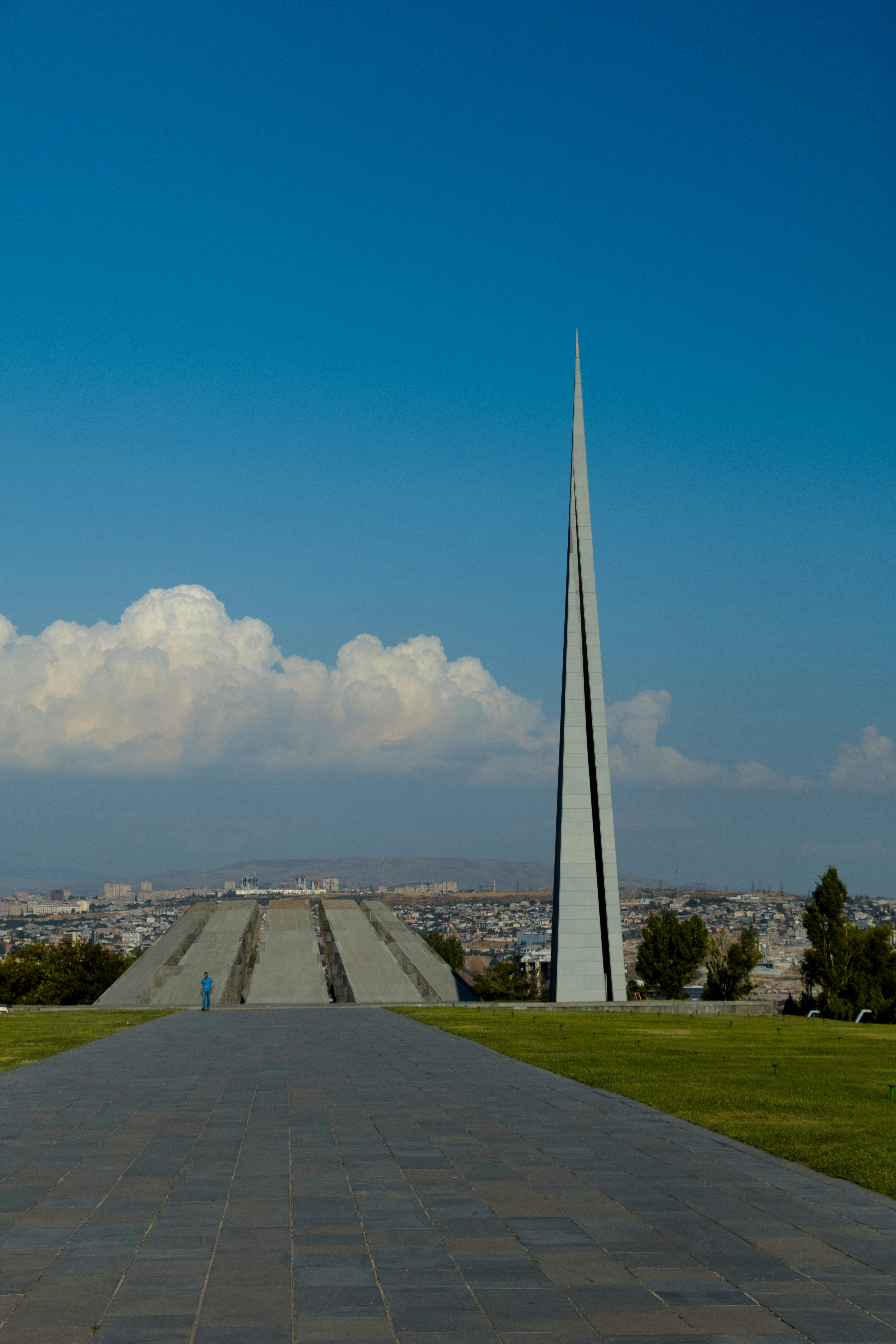 The Spire Over the Quiet Plaza