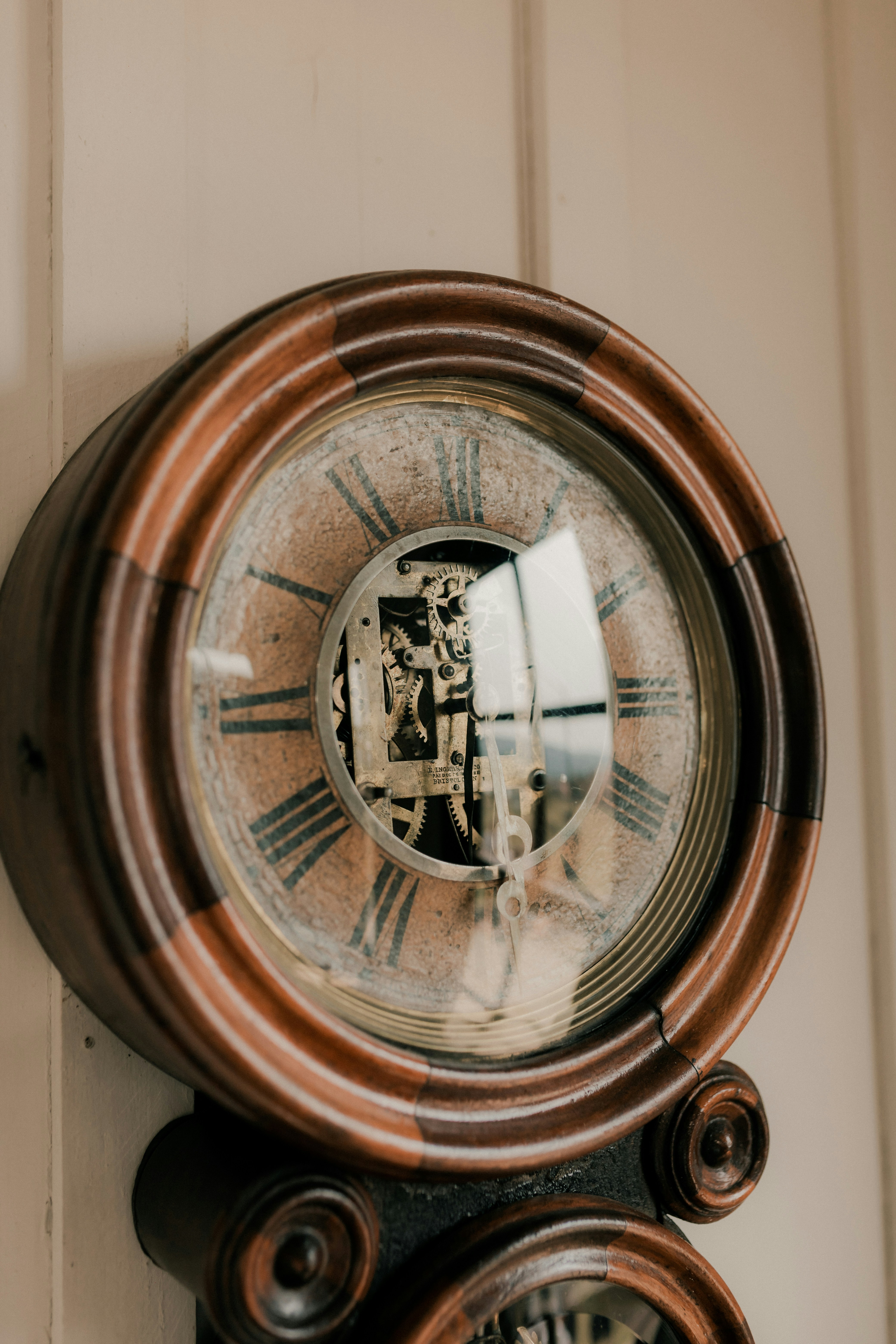 Through the Glass: The Mechanical Core of a Walnut Clock