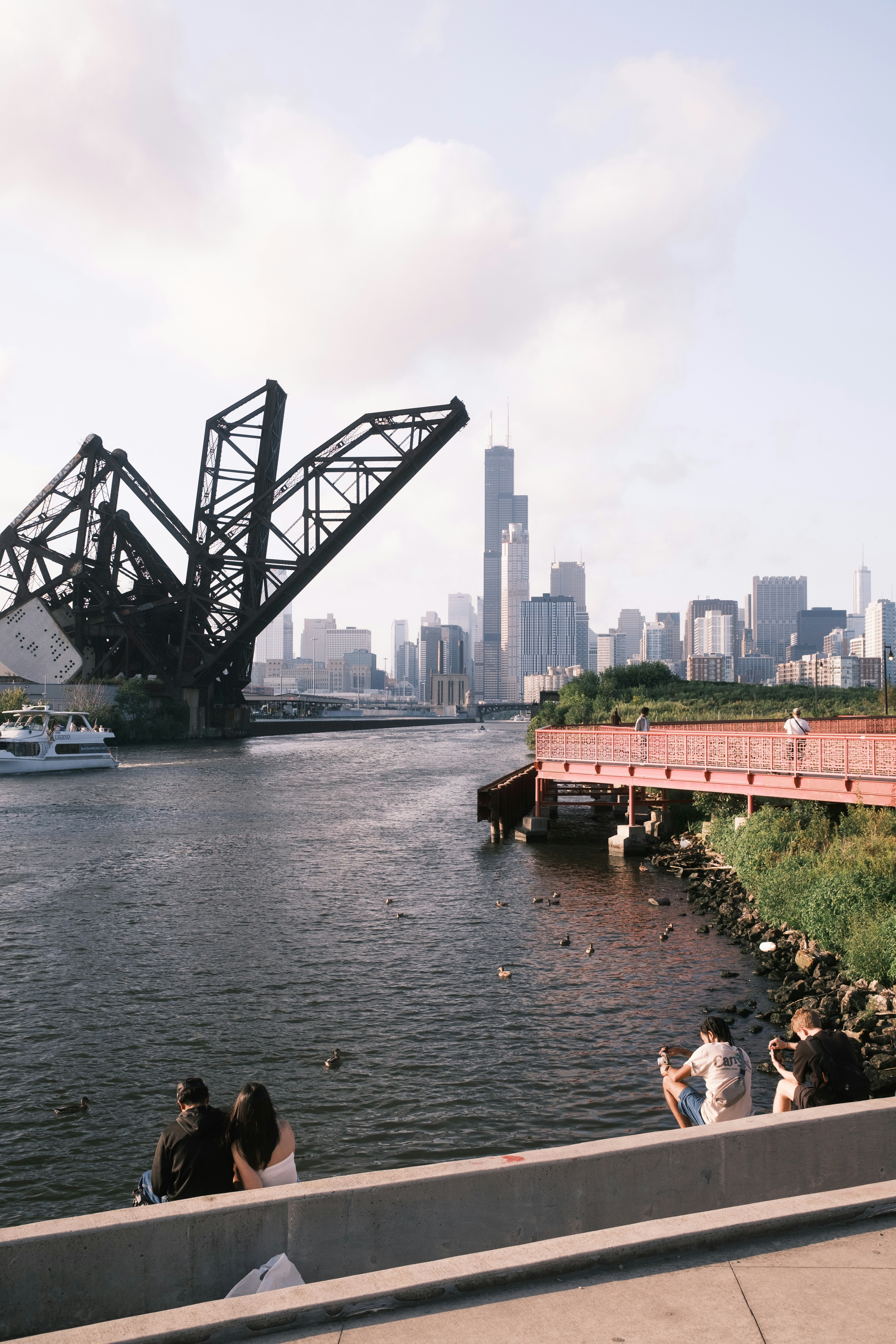 Ping Tom Park with Chicago Skyline in the back