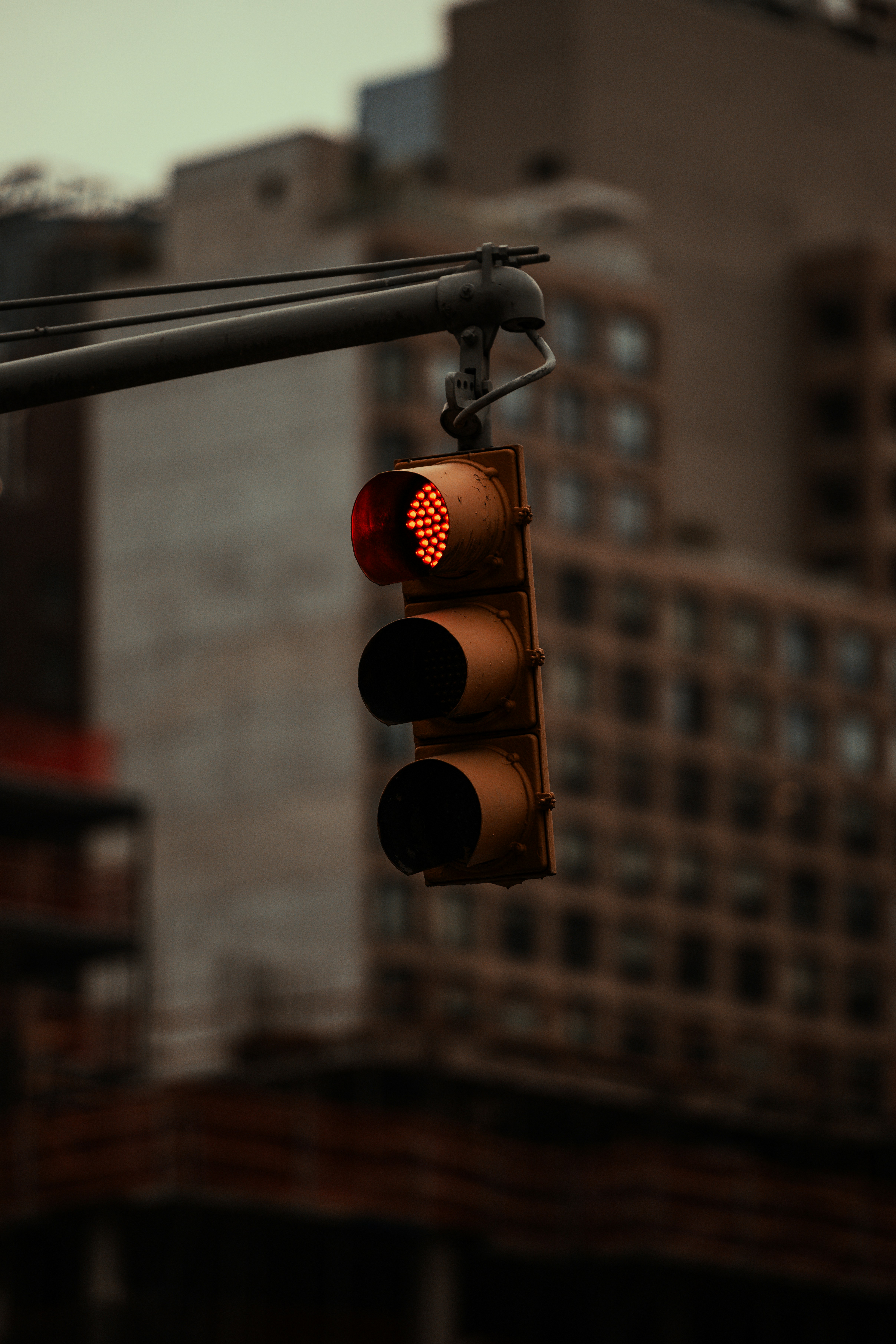 Red Stoplight in a Velvet Urban Blur