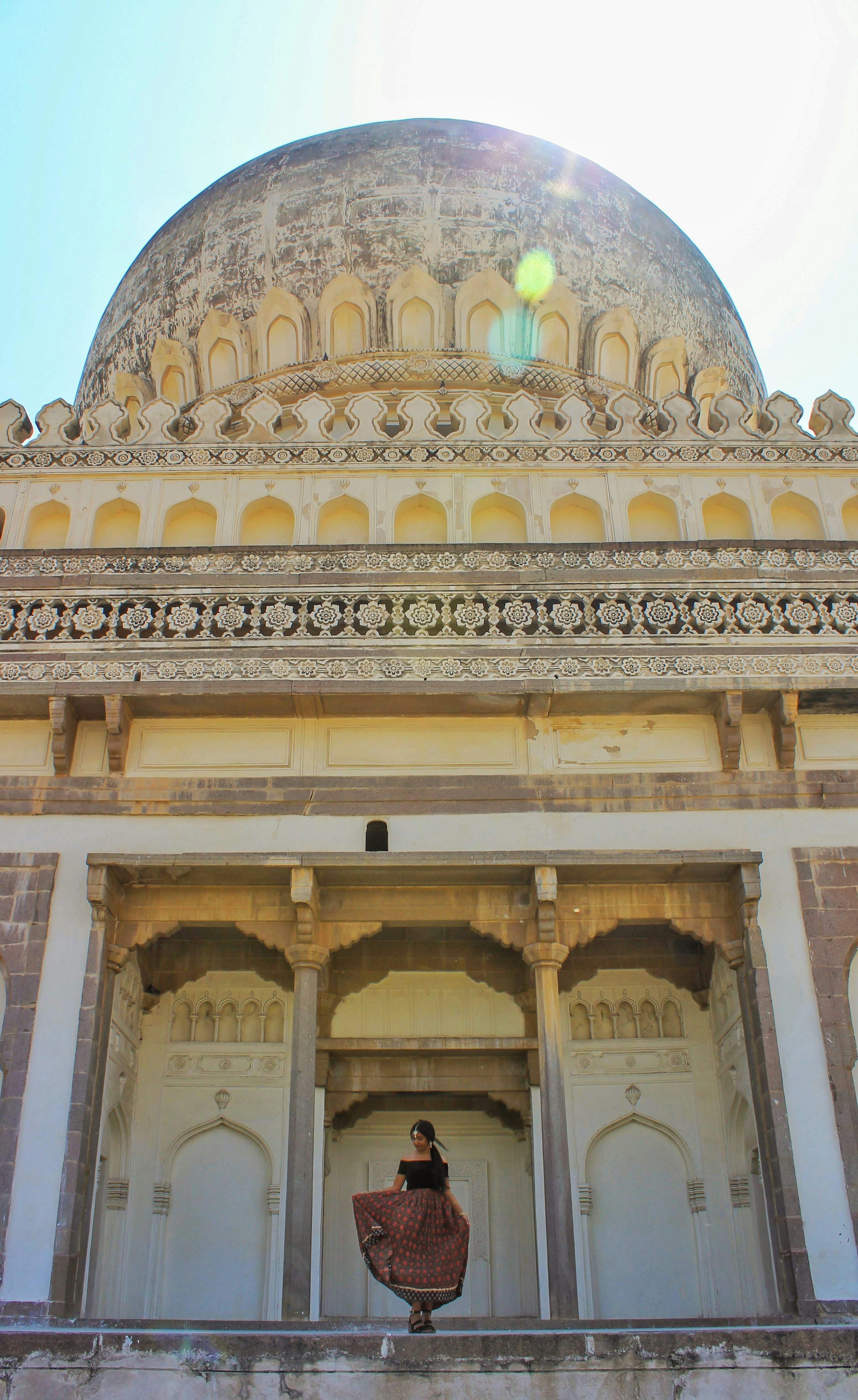 Dancer under the Mughal Dome: Sunlit Archway Portrait
