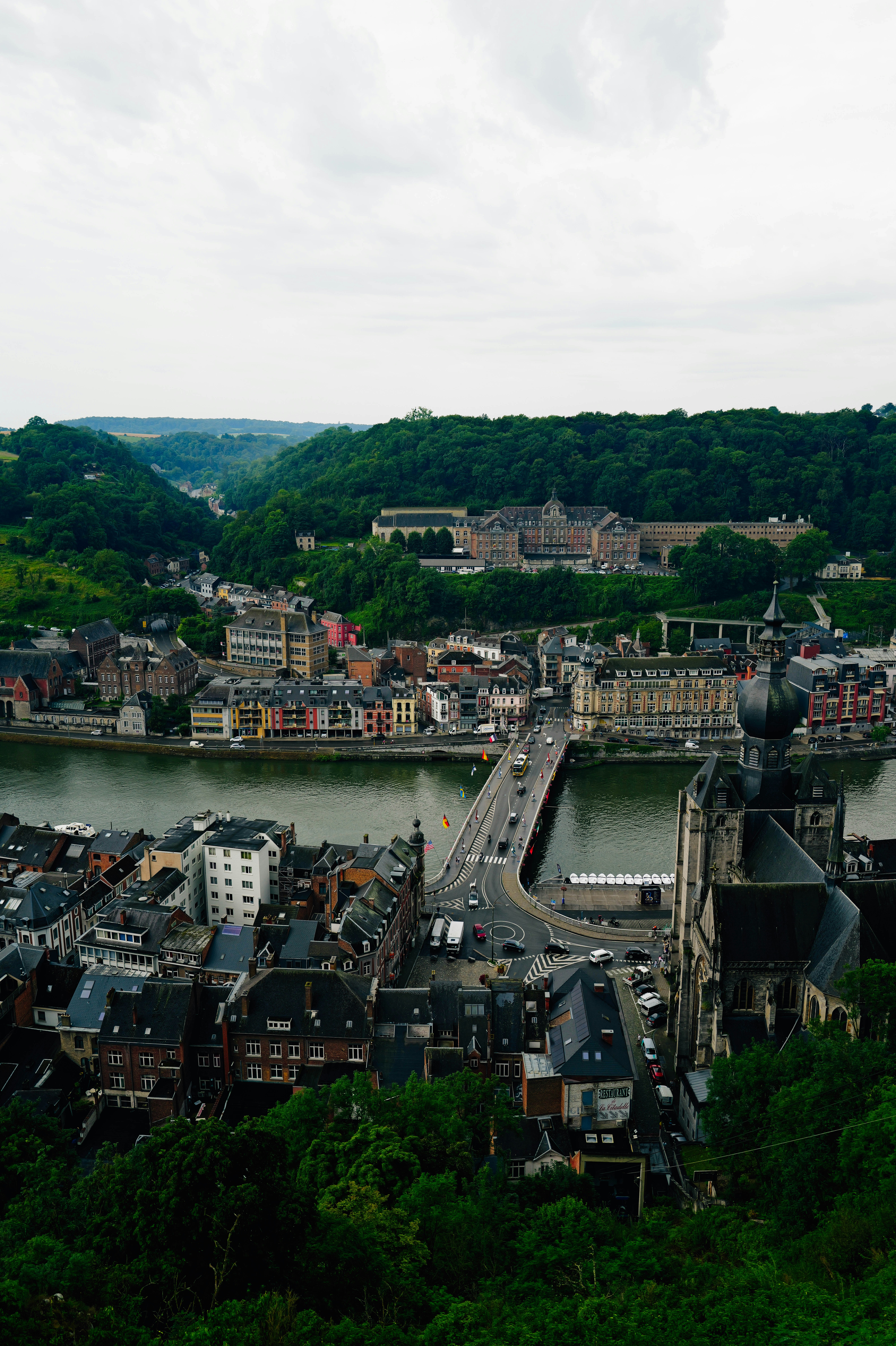 A bird's eye view of a city and a river photo – Free Building Image on ...