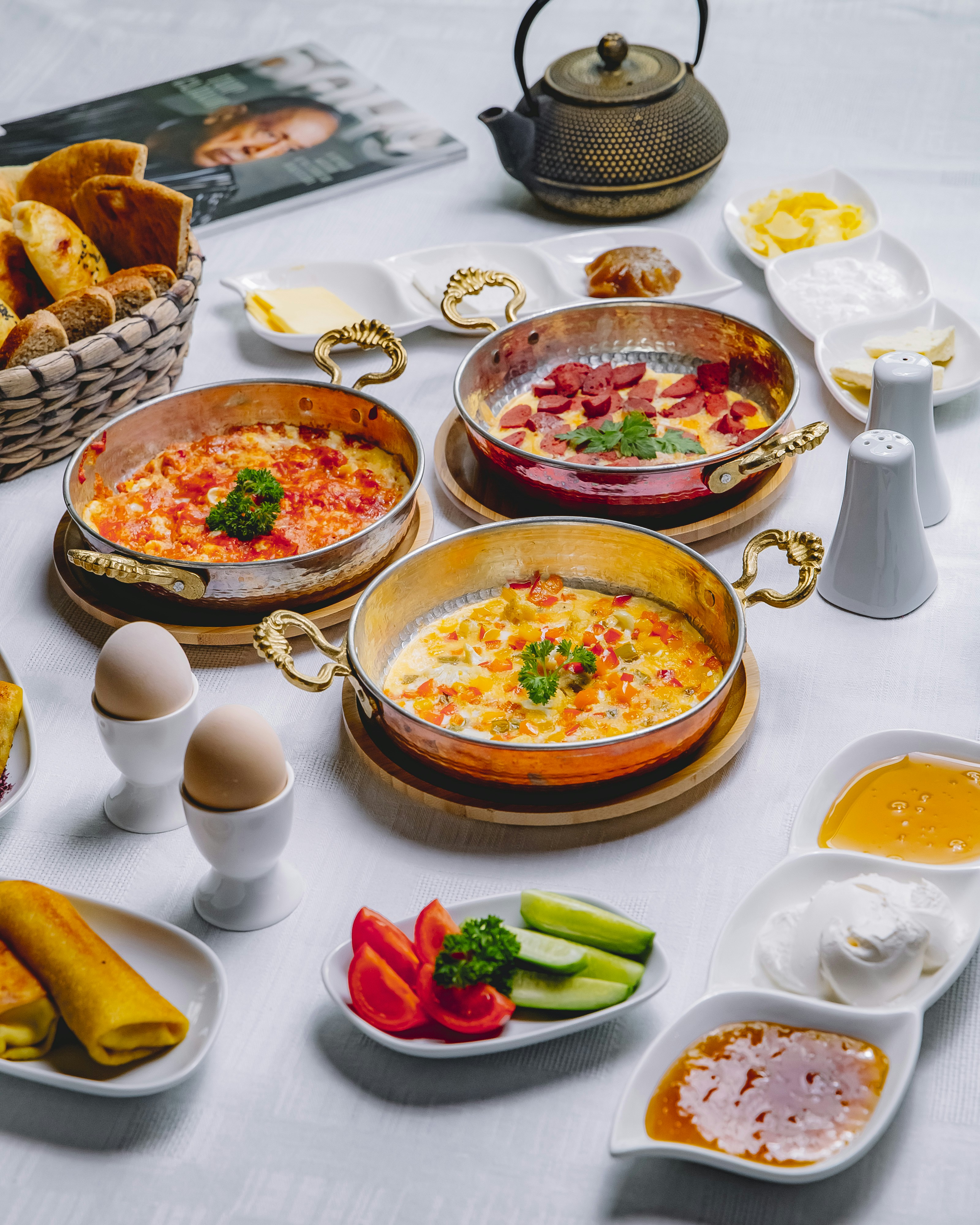 A table topped with lots of different types of food photo – Free Food ...
