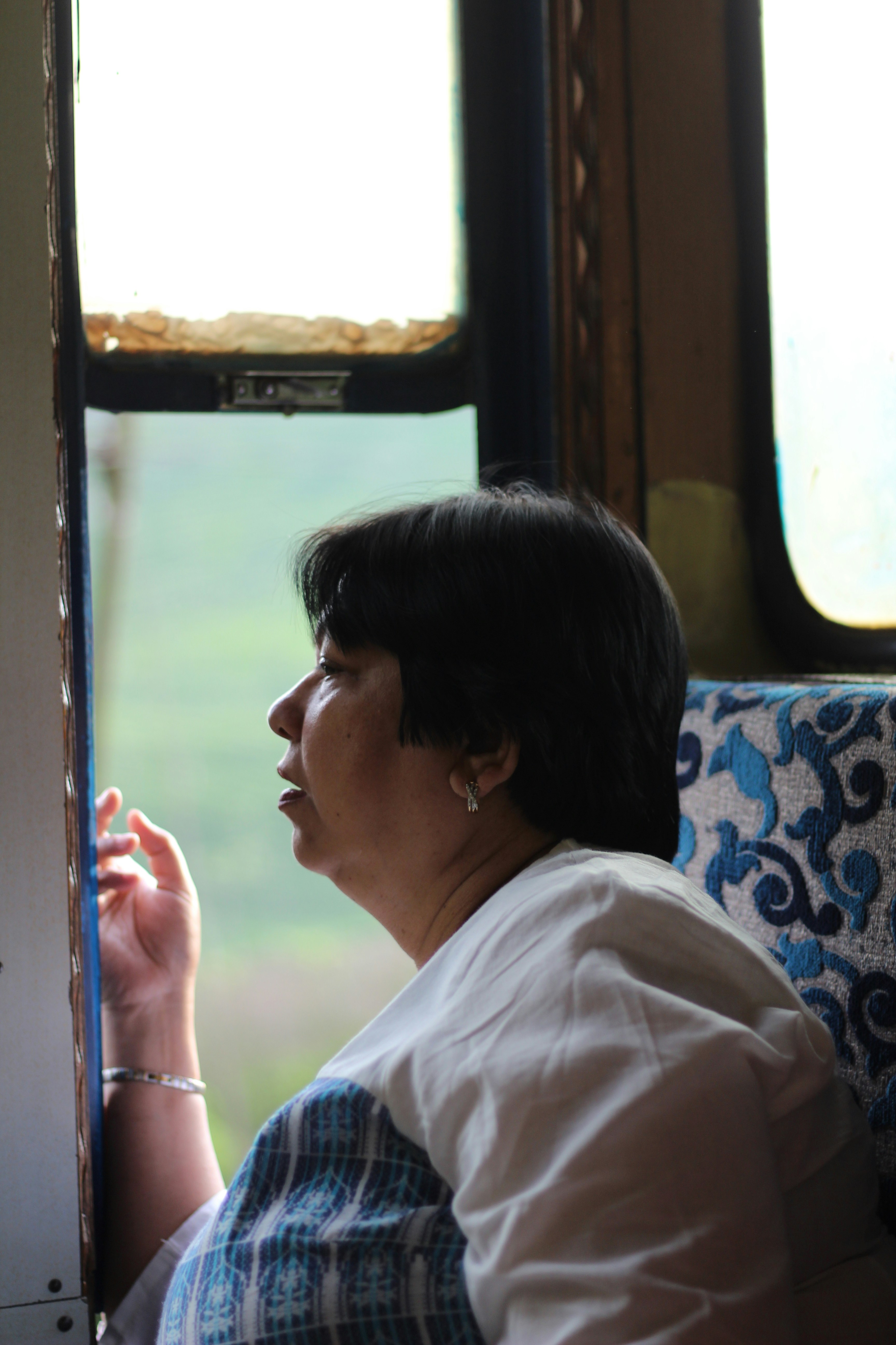 Passenger in Profile: Quiet Presence by the Window