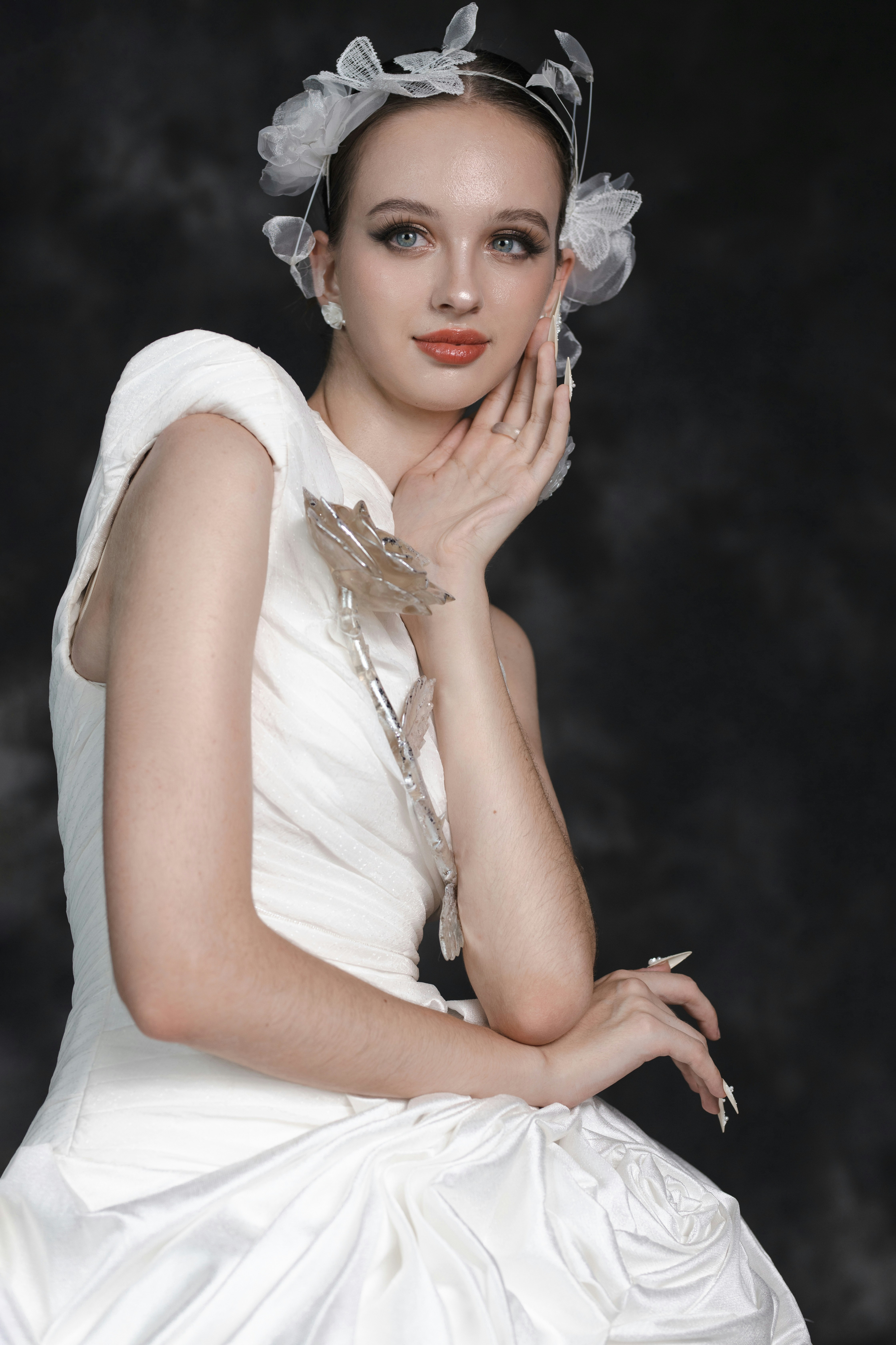 A woman in a white dress posing for a picture photo – Free Dress Image ...