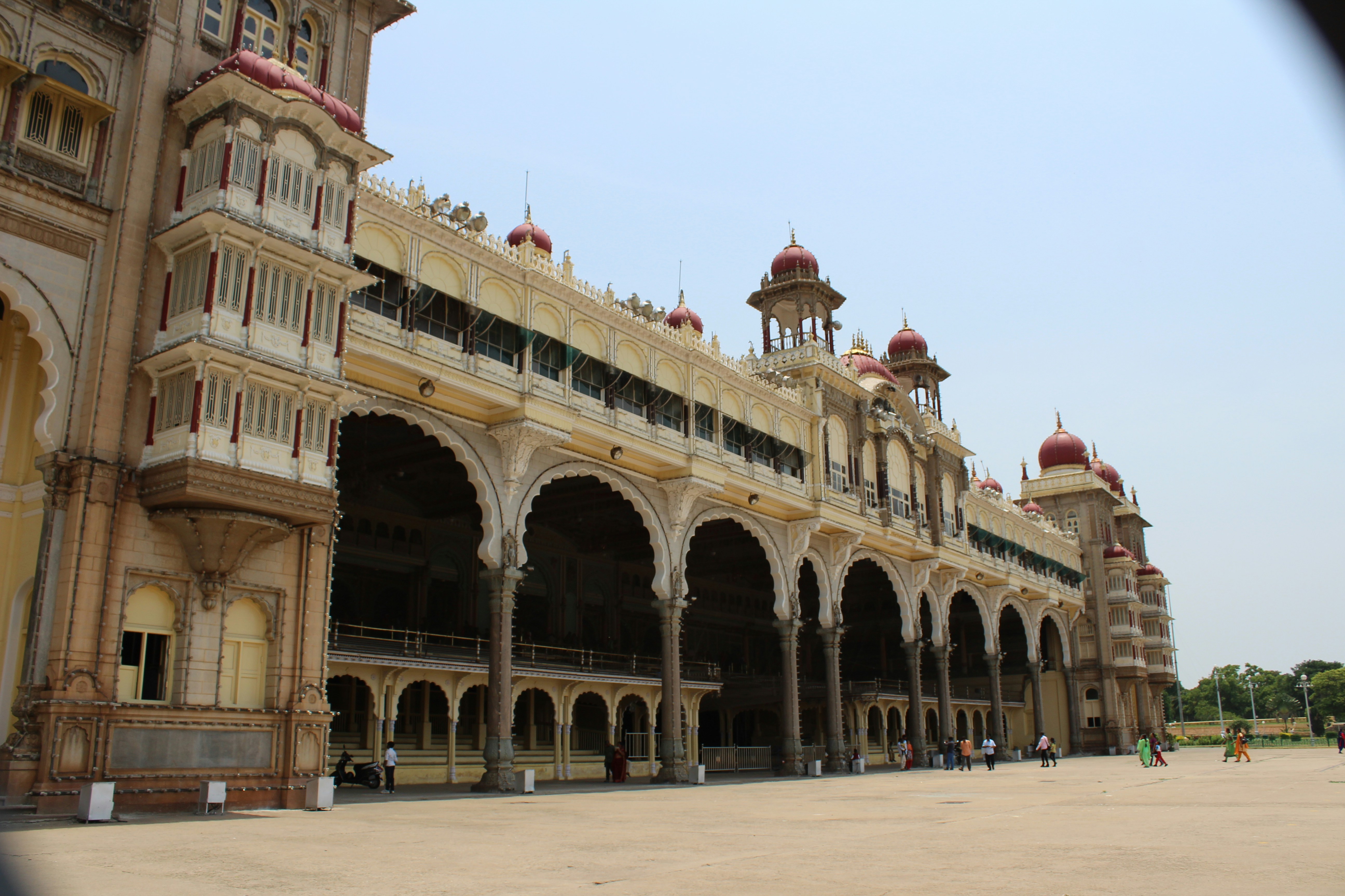 Amber-hued Arches: A Sunlit Palace Facade