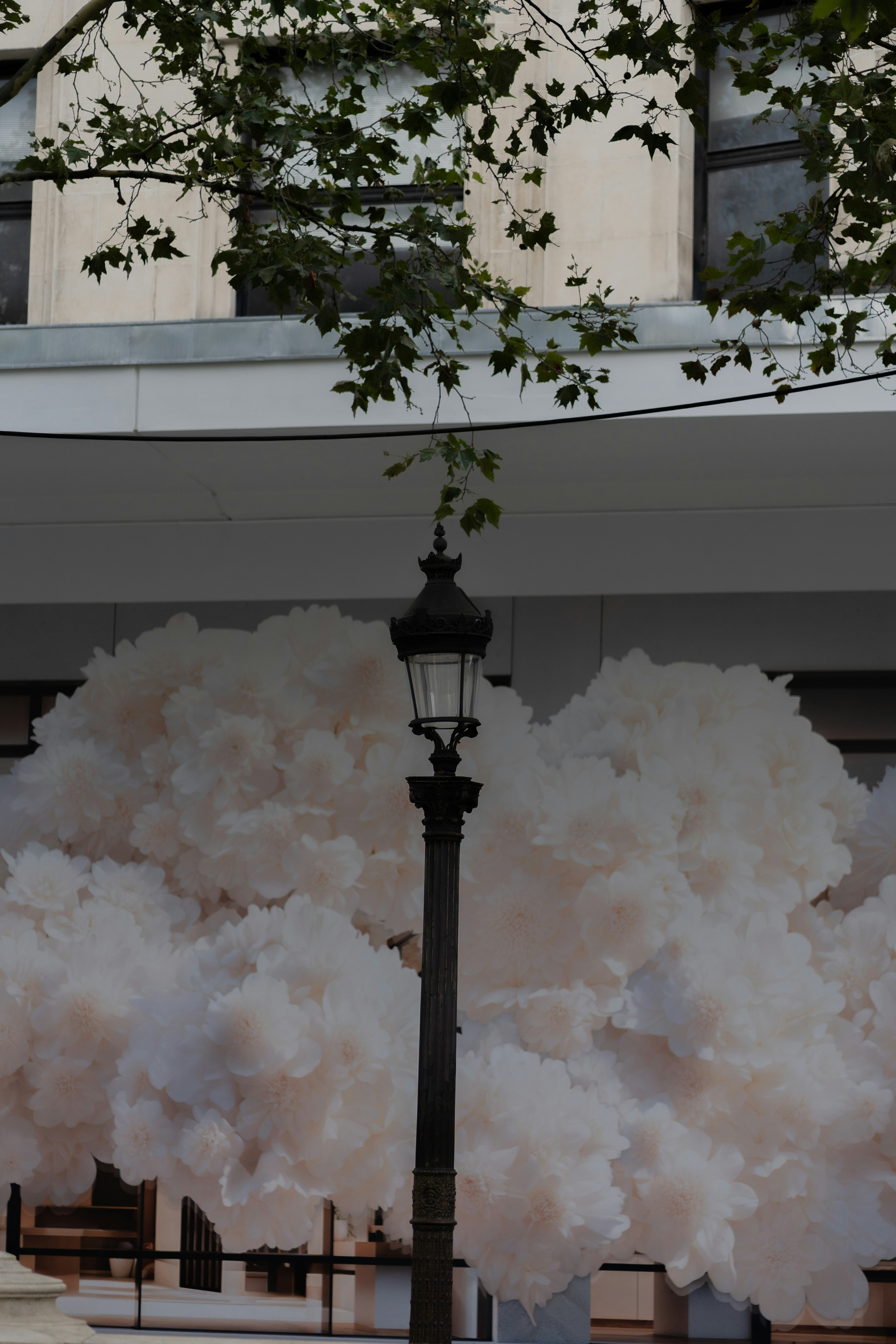 Lamp Post in a Cloud of Smoke Over an Urban Terrace