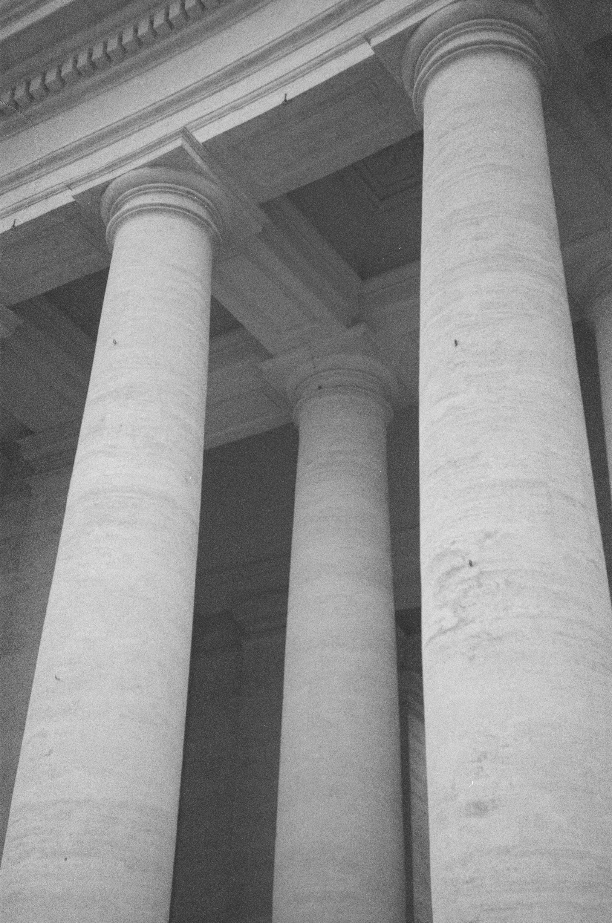 A black and white photo of three large pillars photo – Free Vatican ...
