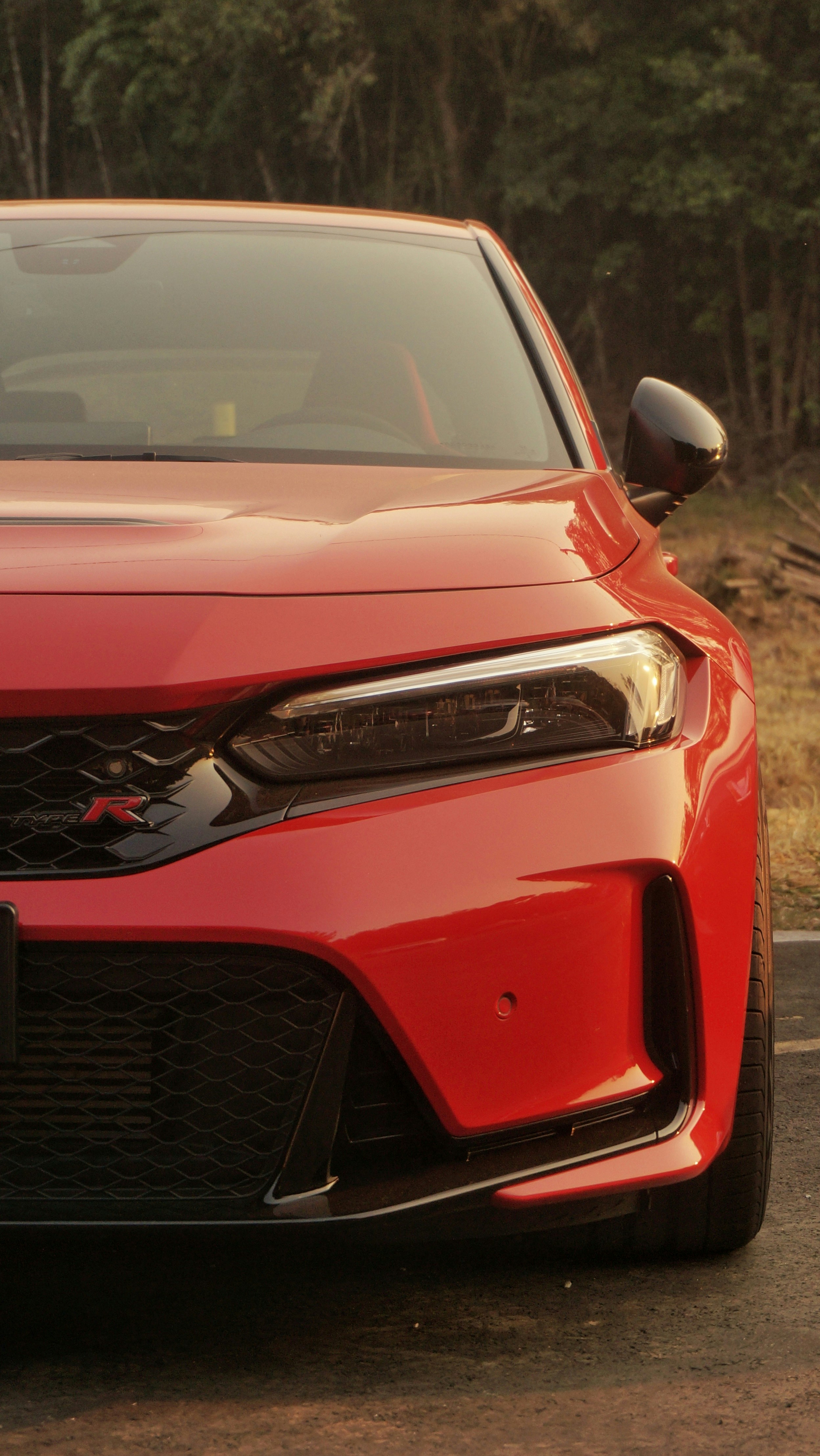 A red car parked on the side of a road photo – Free Civic type r Image ...