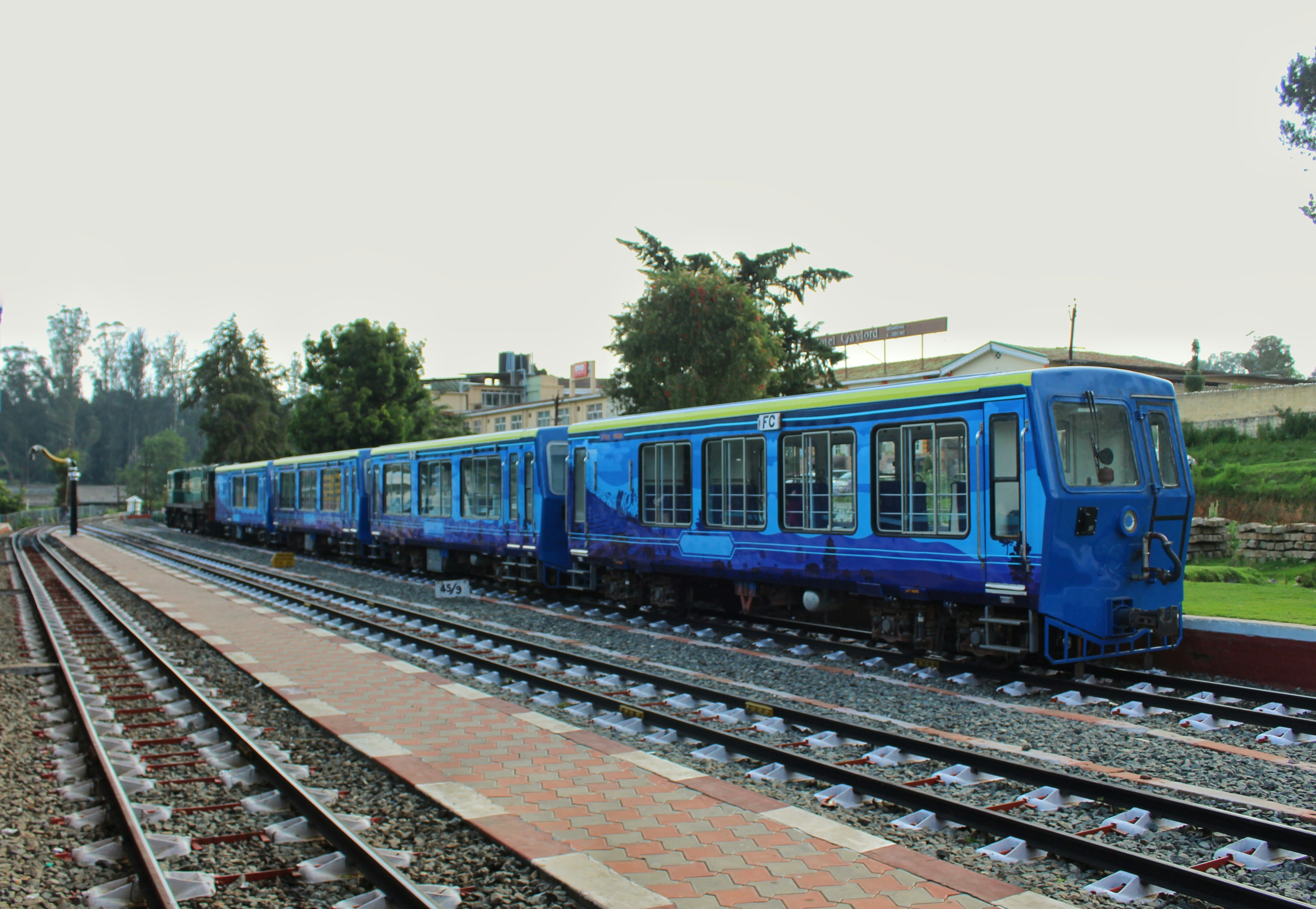 Blue Rails in Transit: A Quiet Line of Freight-Style Trains