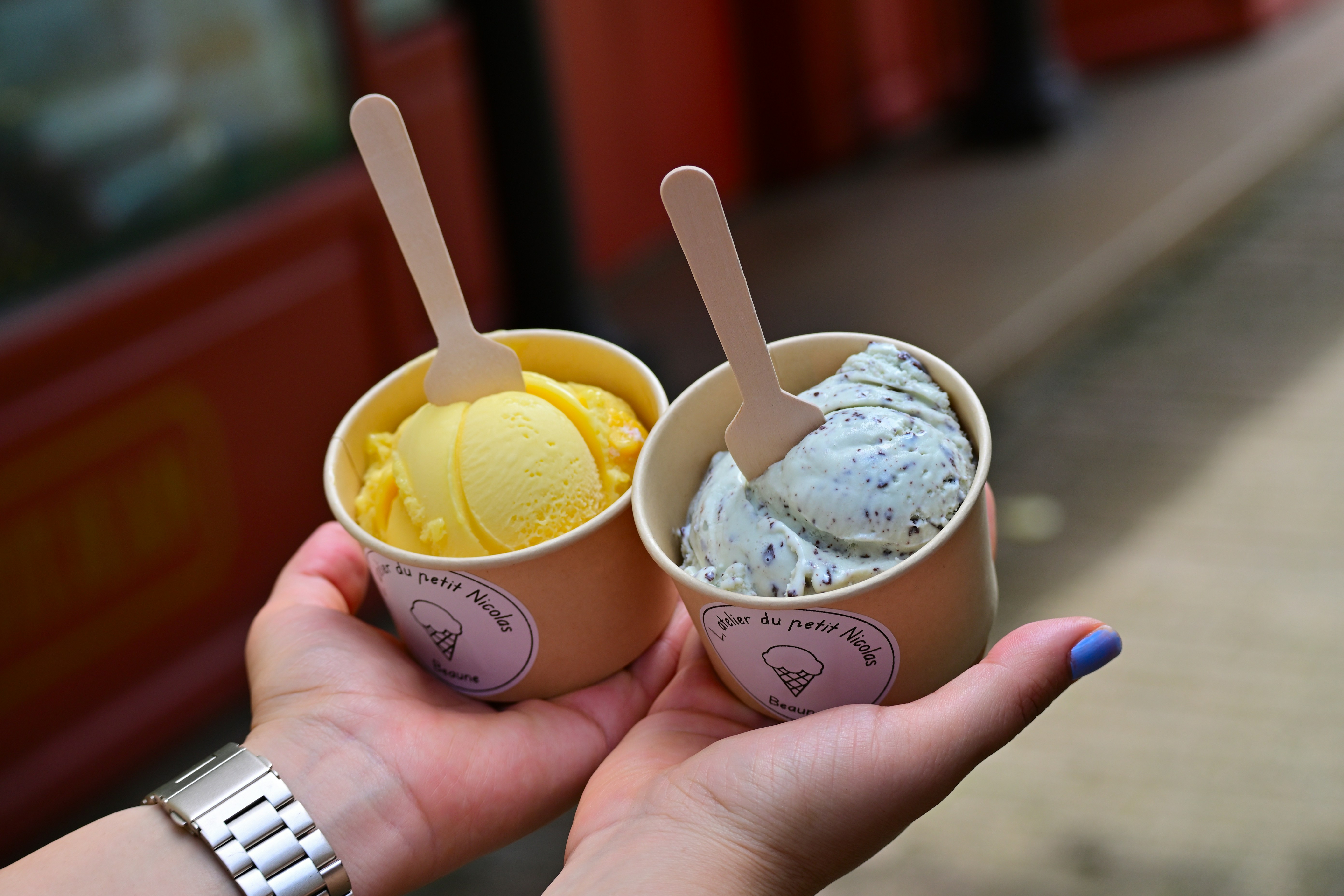 A person holding two ice creams in their hands photo – Free Ice cream ...