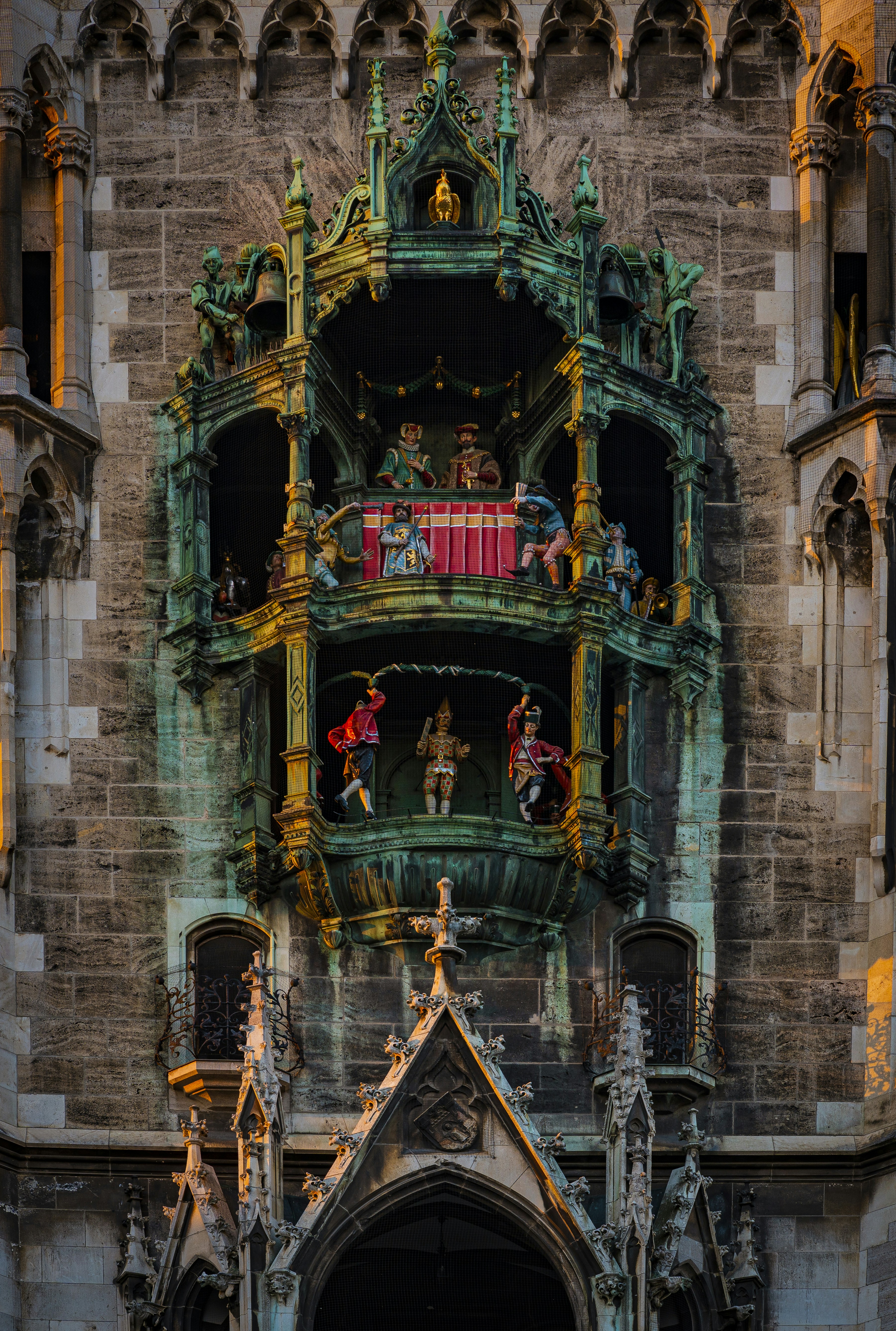 Carillon Chronicles: Moving Figures on a Green Bronze Clock Tower