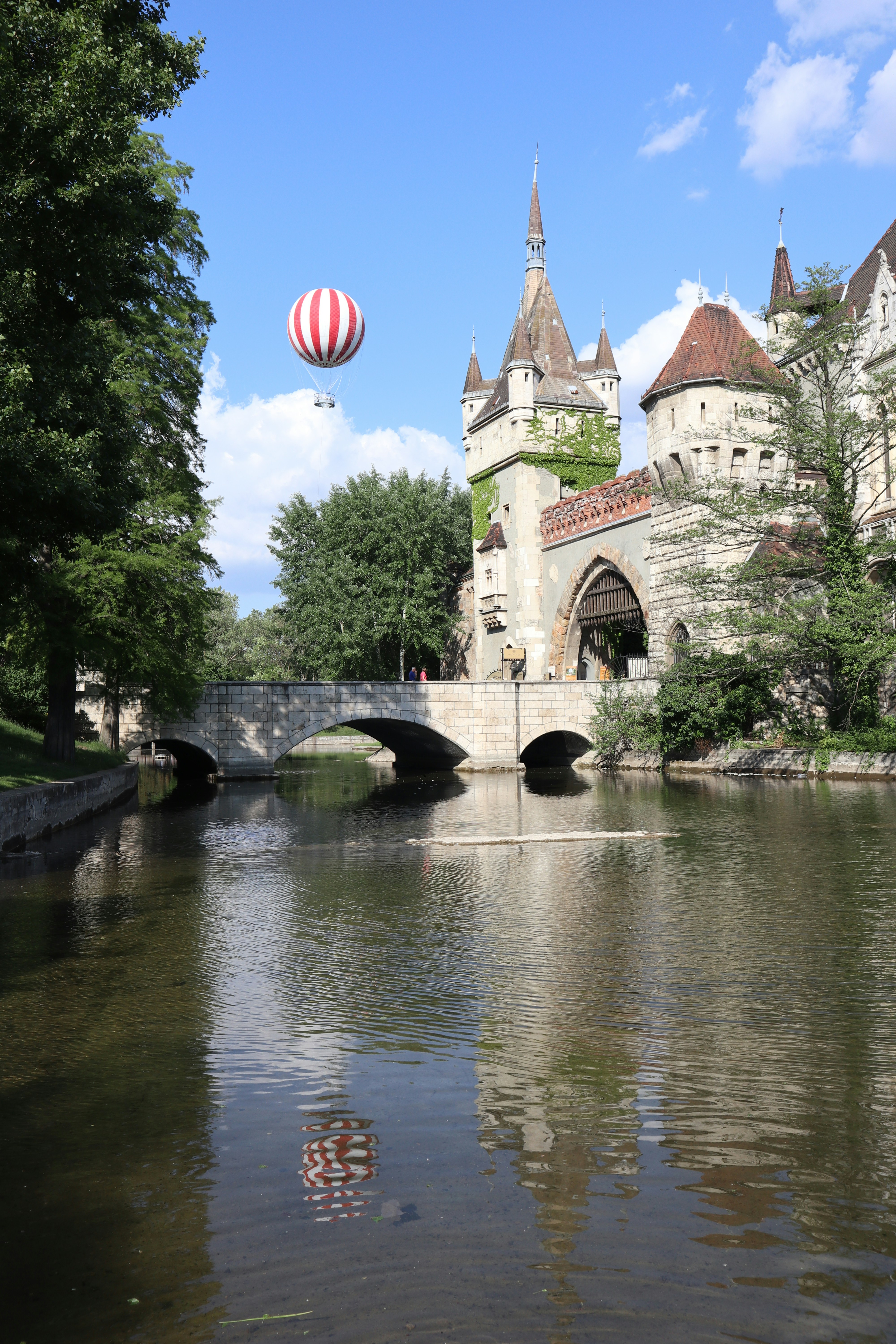 A hot air balloon flying over a river photo – Free Budapest Image on ...