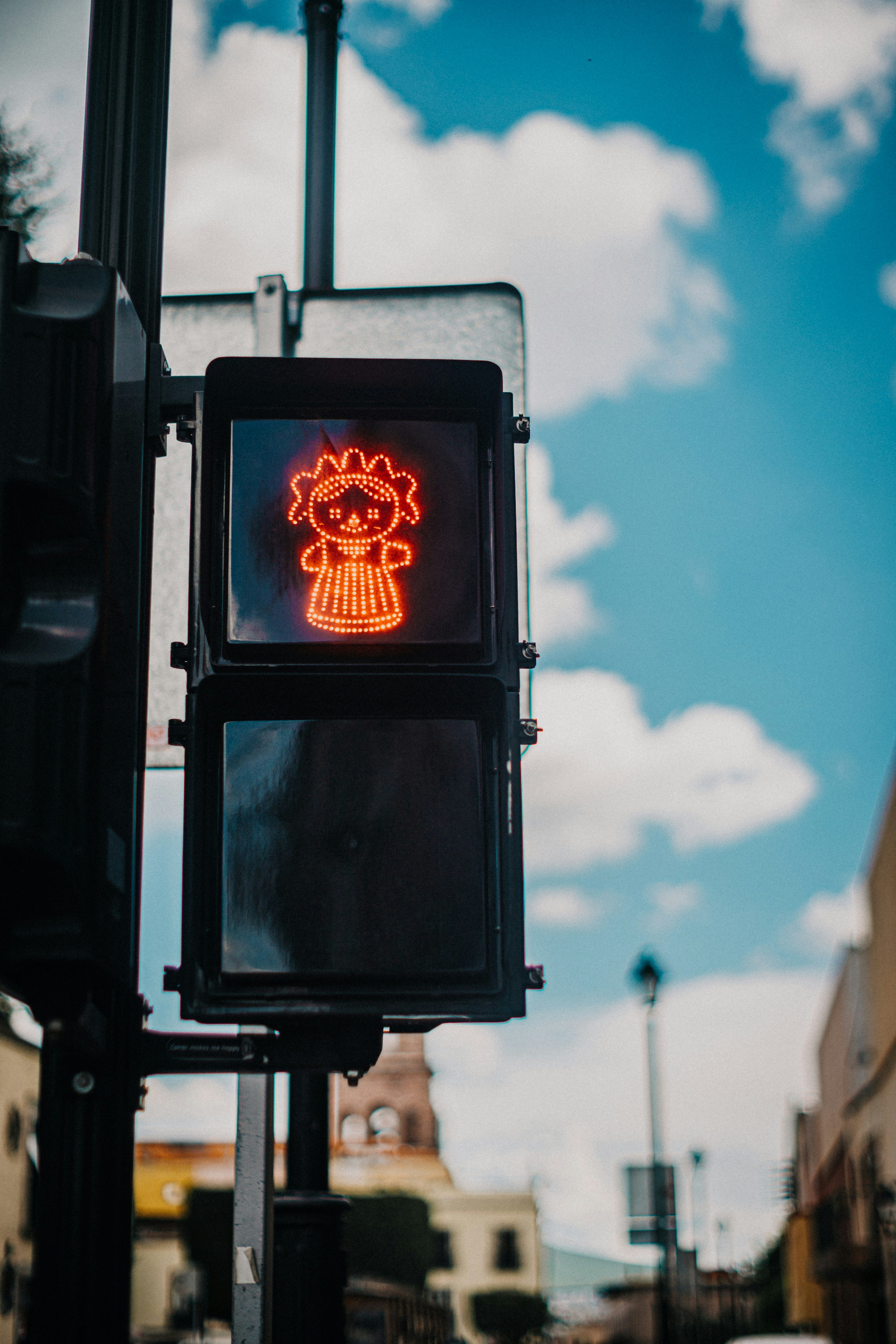 Red Neon Angel on a Street Corner