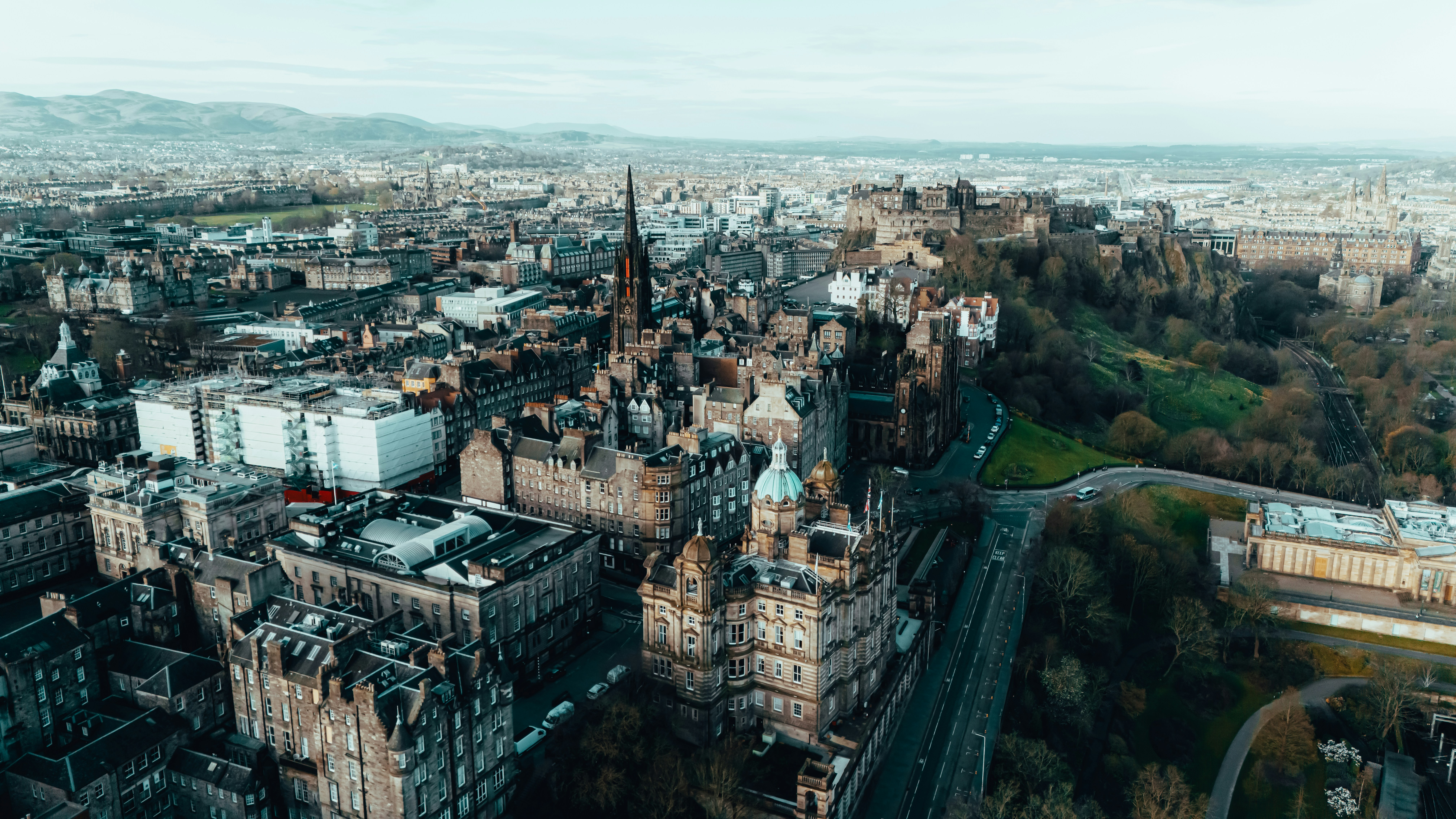 An aerial view of a city with tall buildings photo – Free Edinburgh old ...