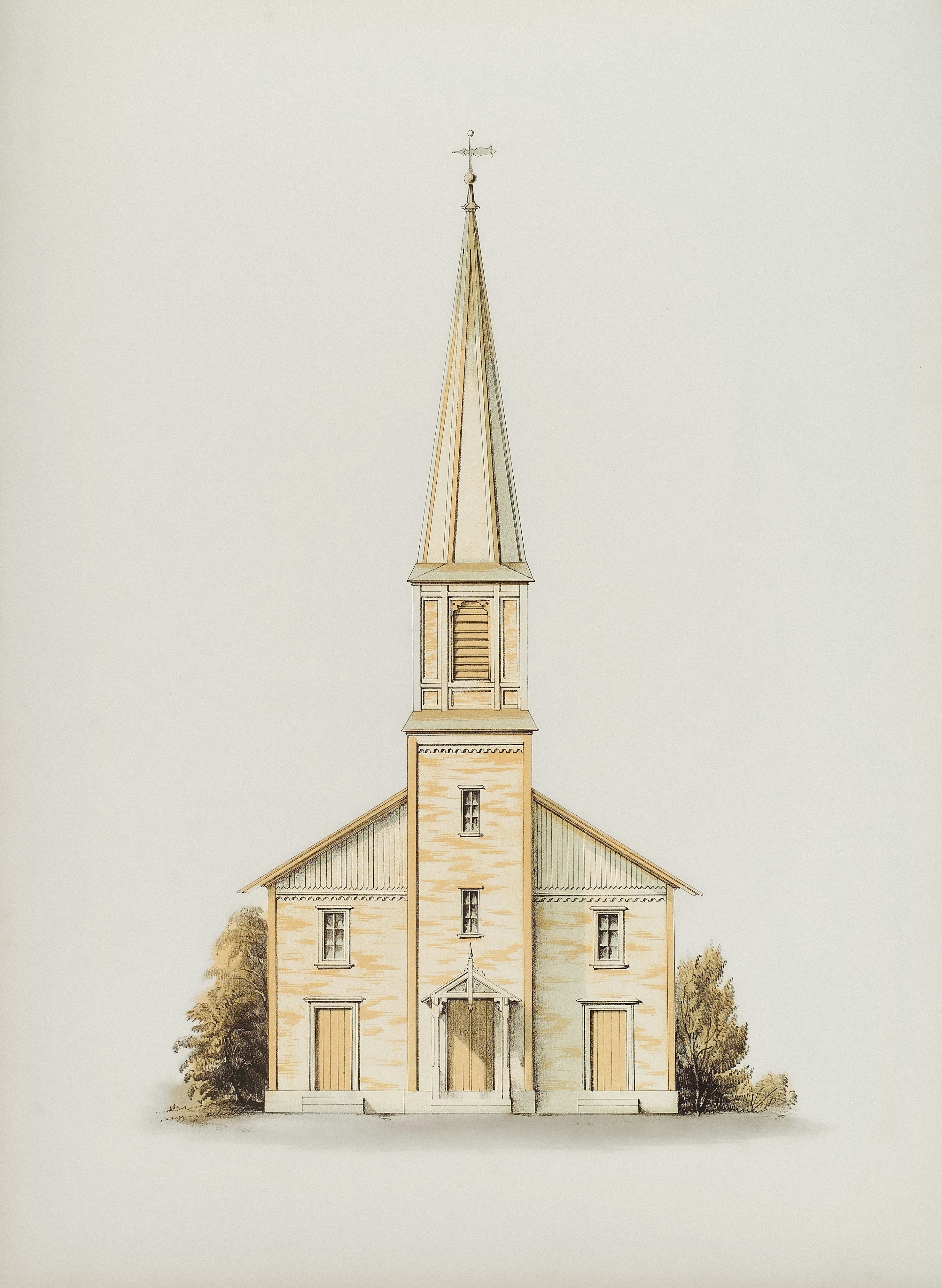 Dessin d’une église avec un clocher photo – Image gratuite de Archives ...