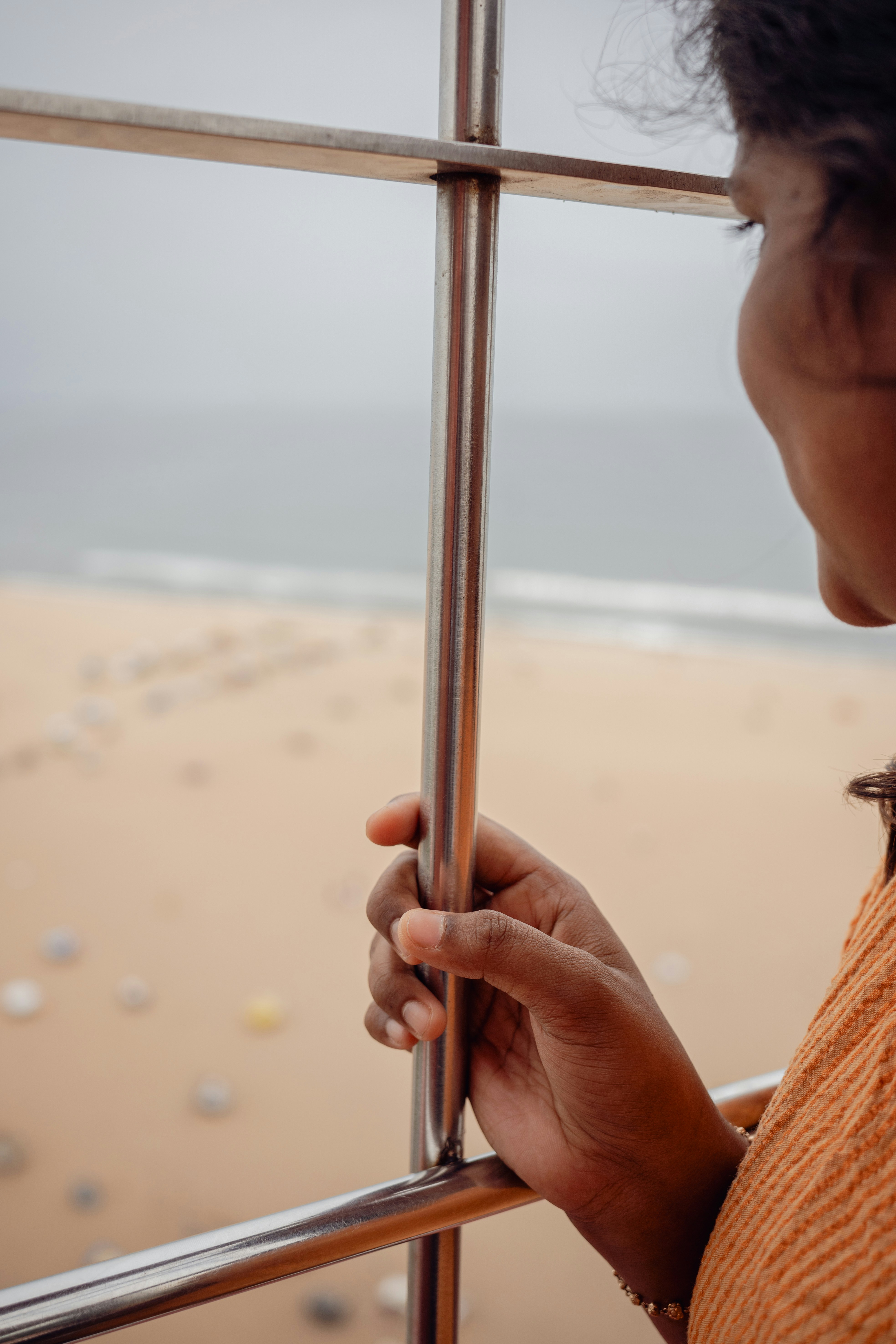 Chrome Rail Moments: A Beachside View from the Lifeguard Tower