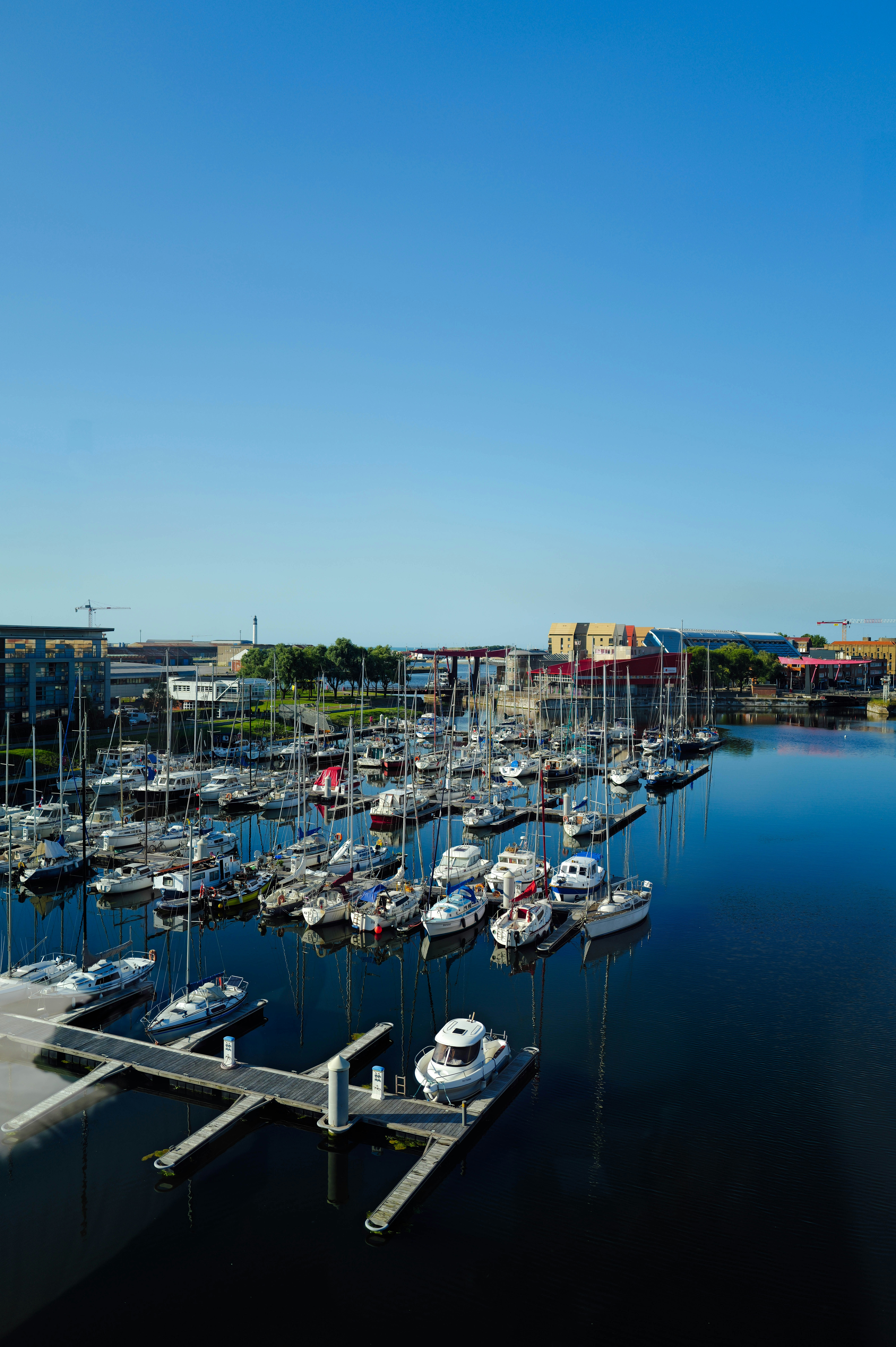 A harbor filled with lots of white boats photo – Free Water Image on ...
