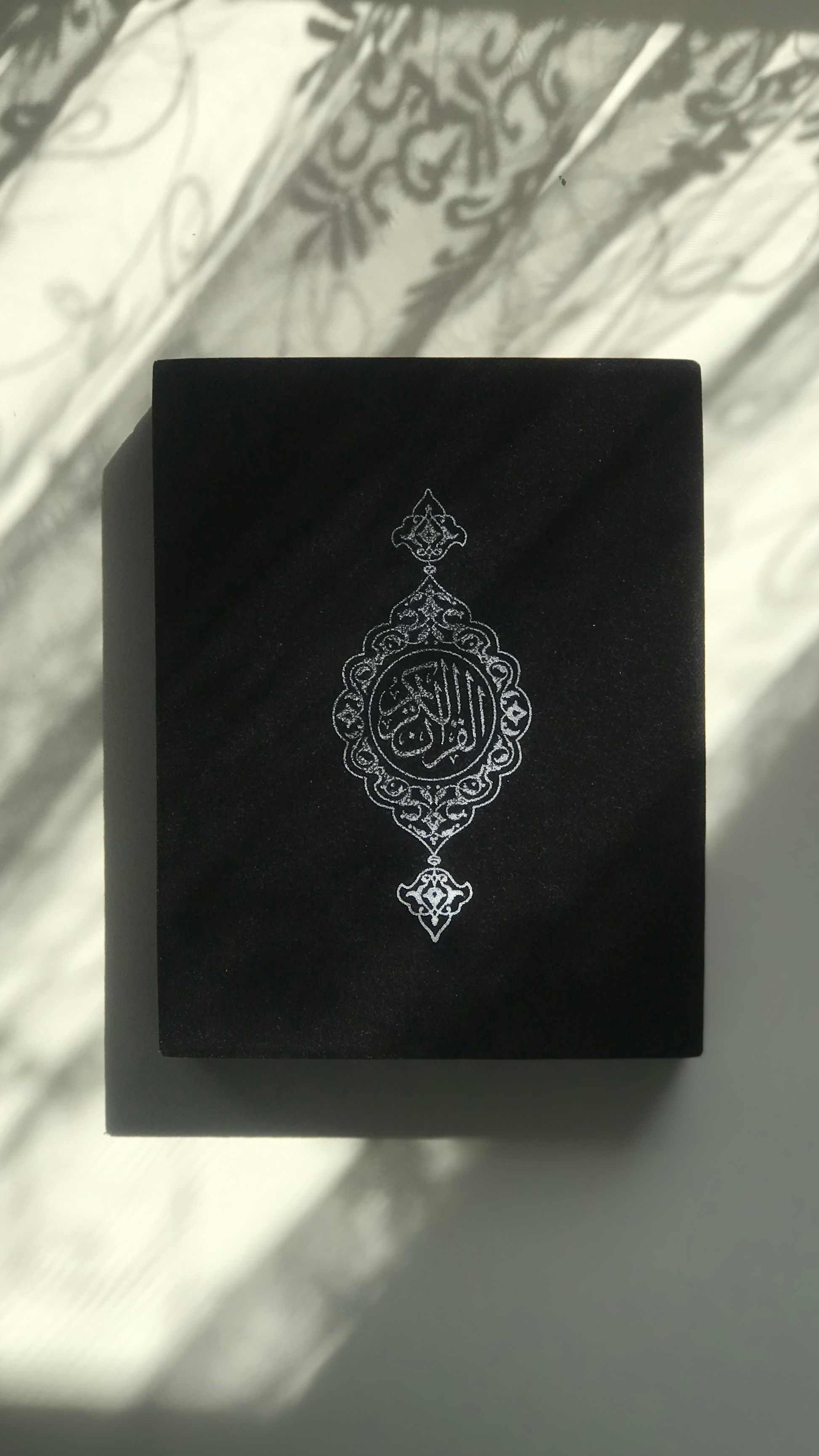 Silvery Filigree on a Matte Black Box