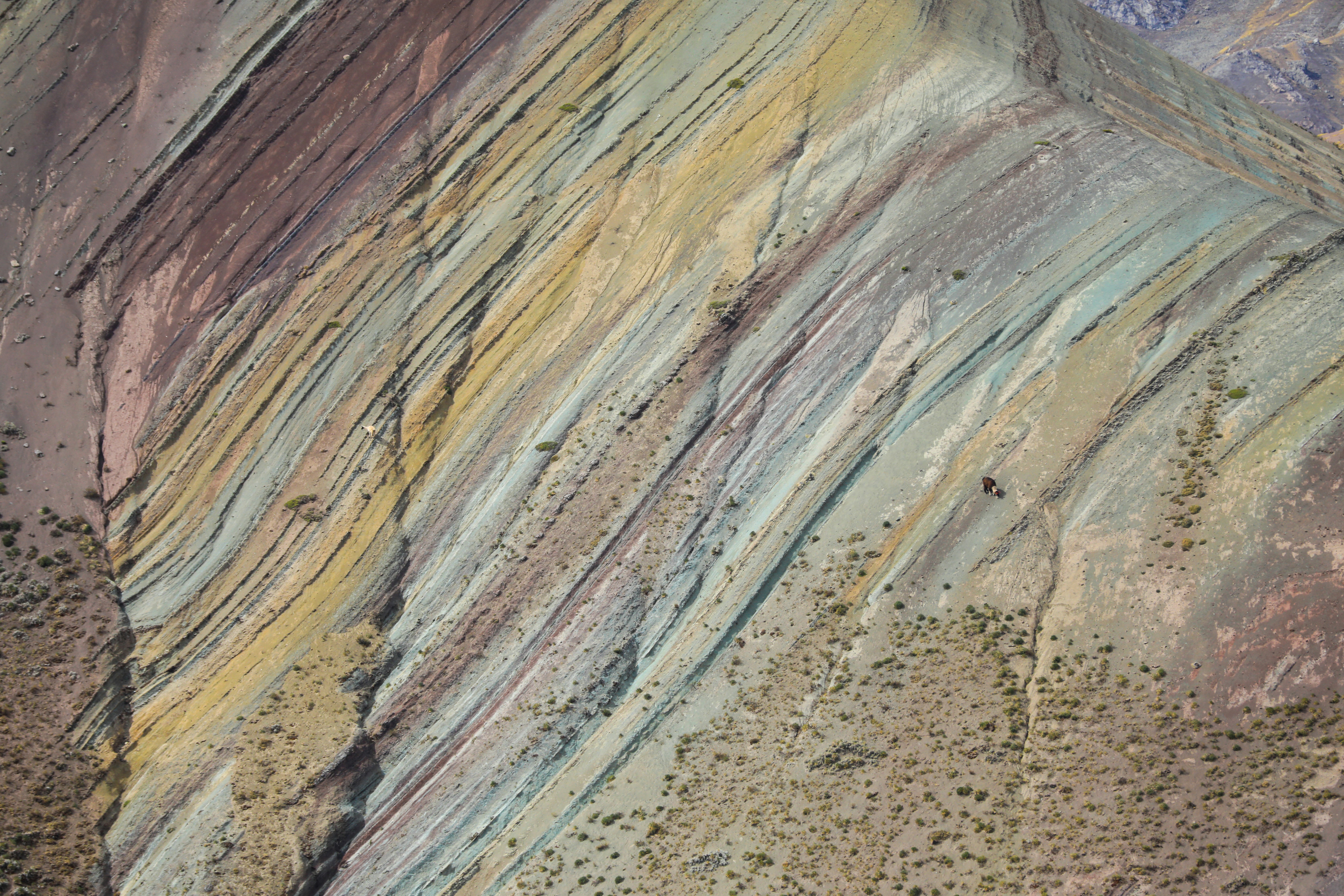 A mountain with a very colorful rock face photo – Free Peru Image on ...