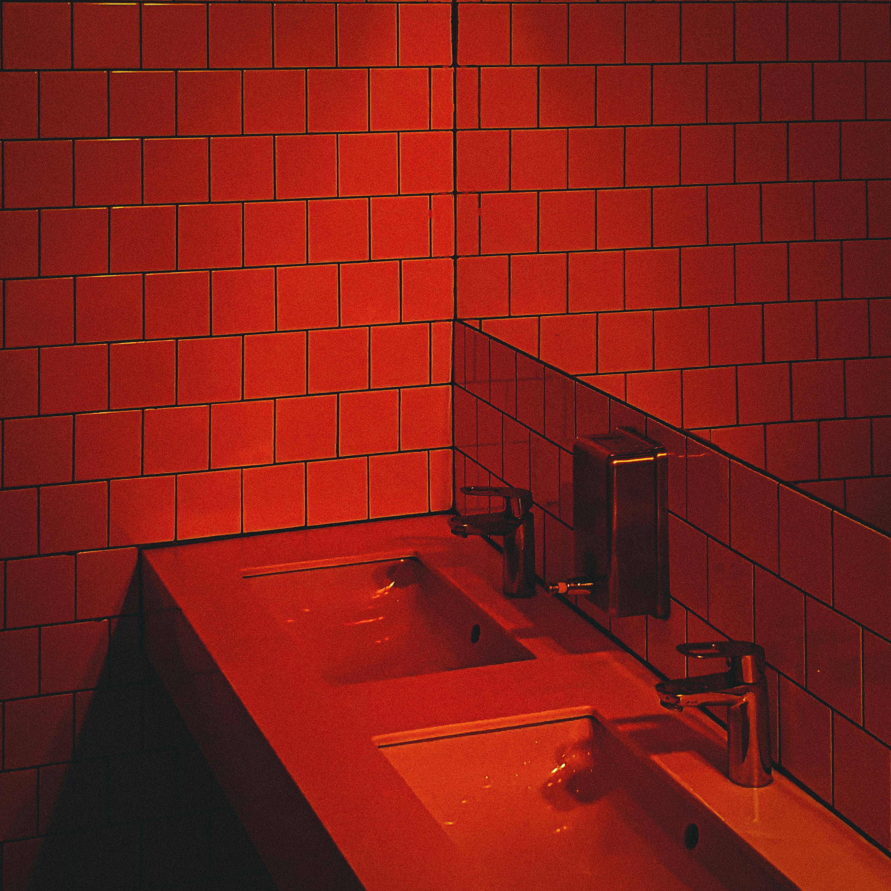 Crimson Silence: A Dual-Sink Portrait in Low Light