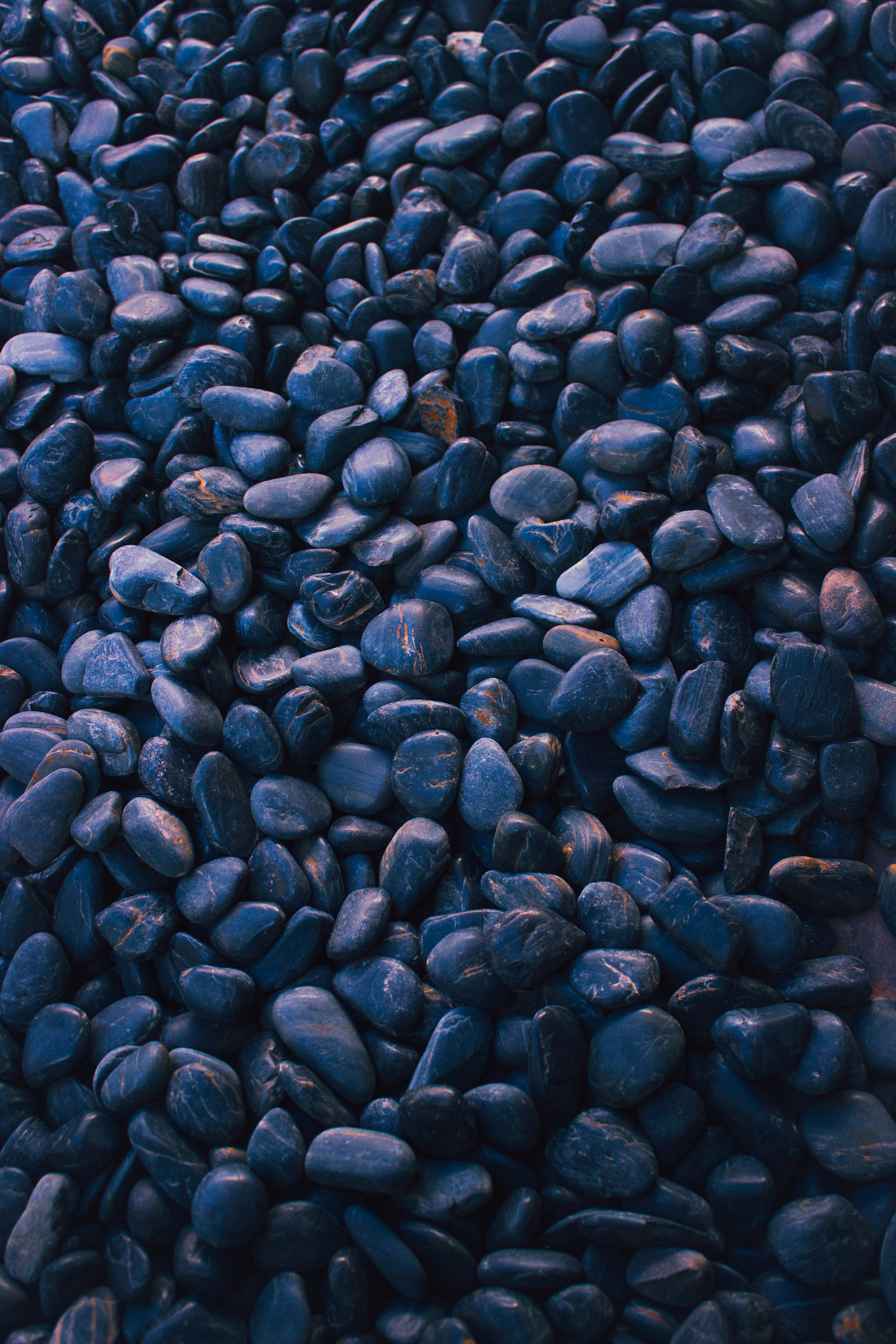 Midnight Mosaic: A Pebble Field in Quiet Blue