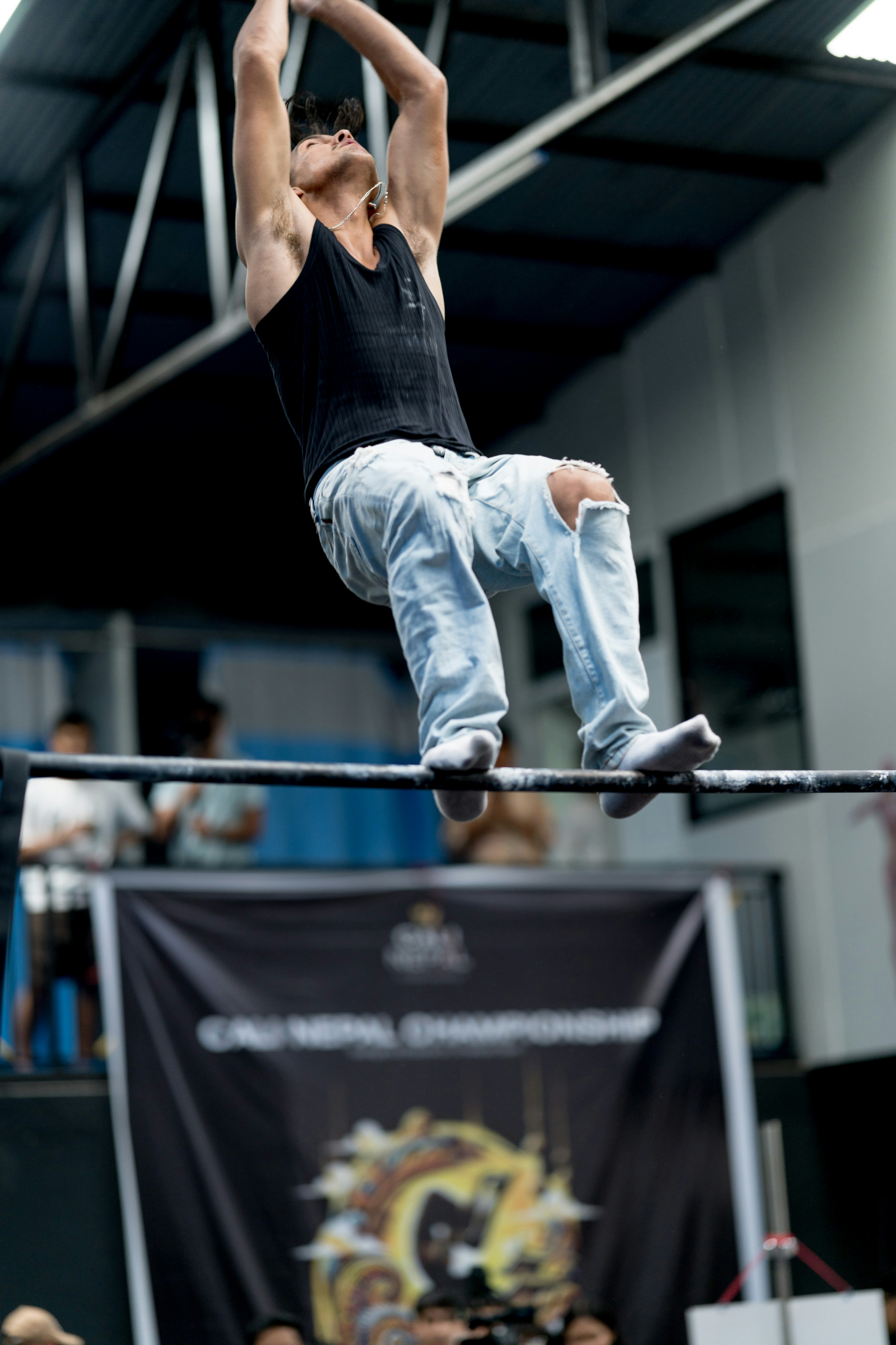 Overhead Barflight: A Moment of Gravity-Defying Balance