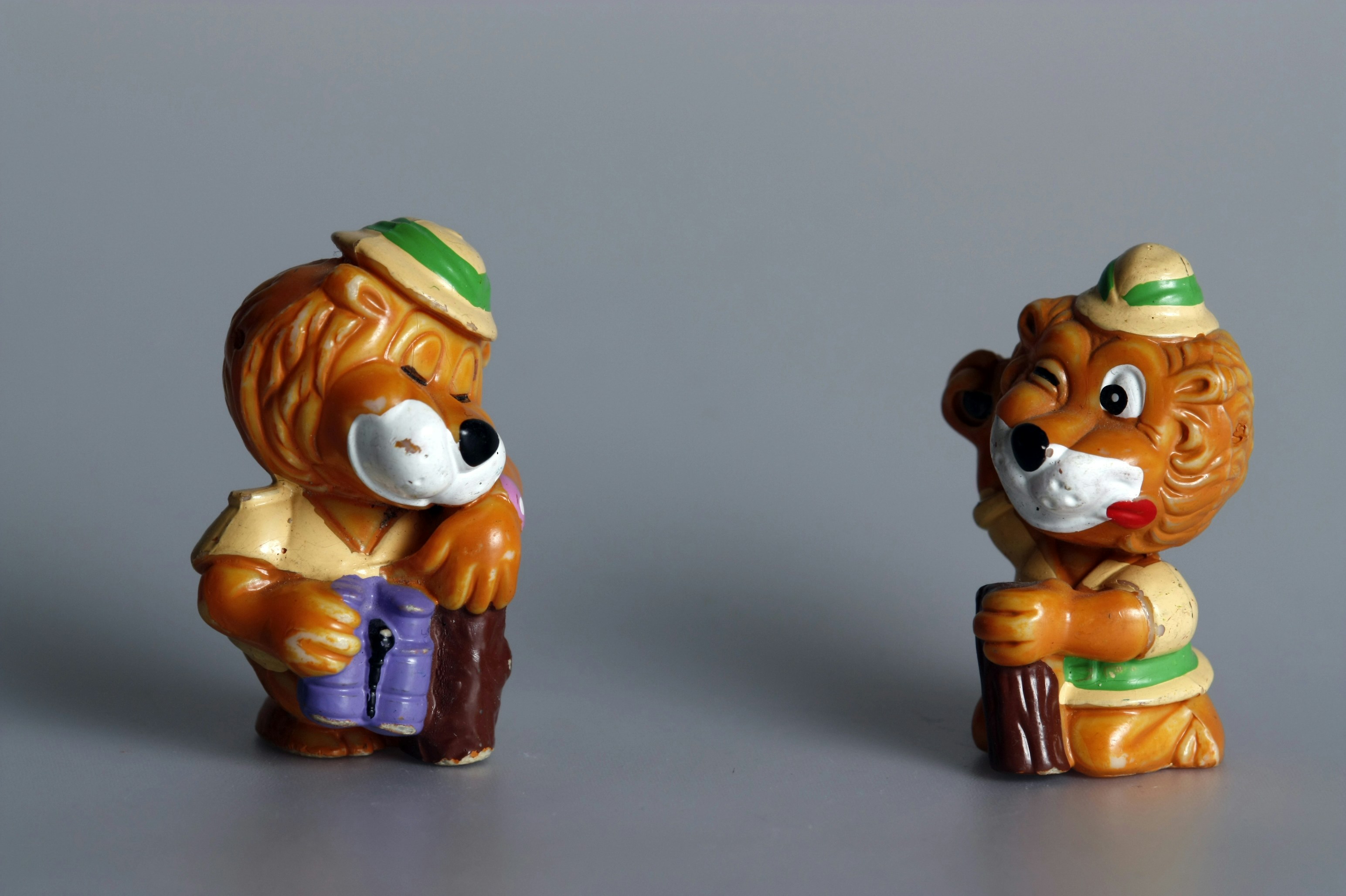 Two Toy Tigers in Quiet Dialogue