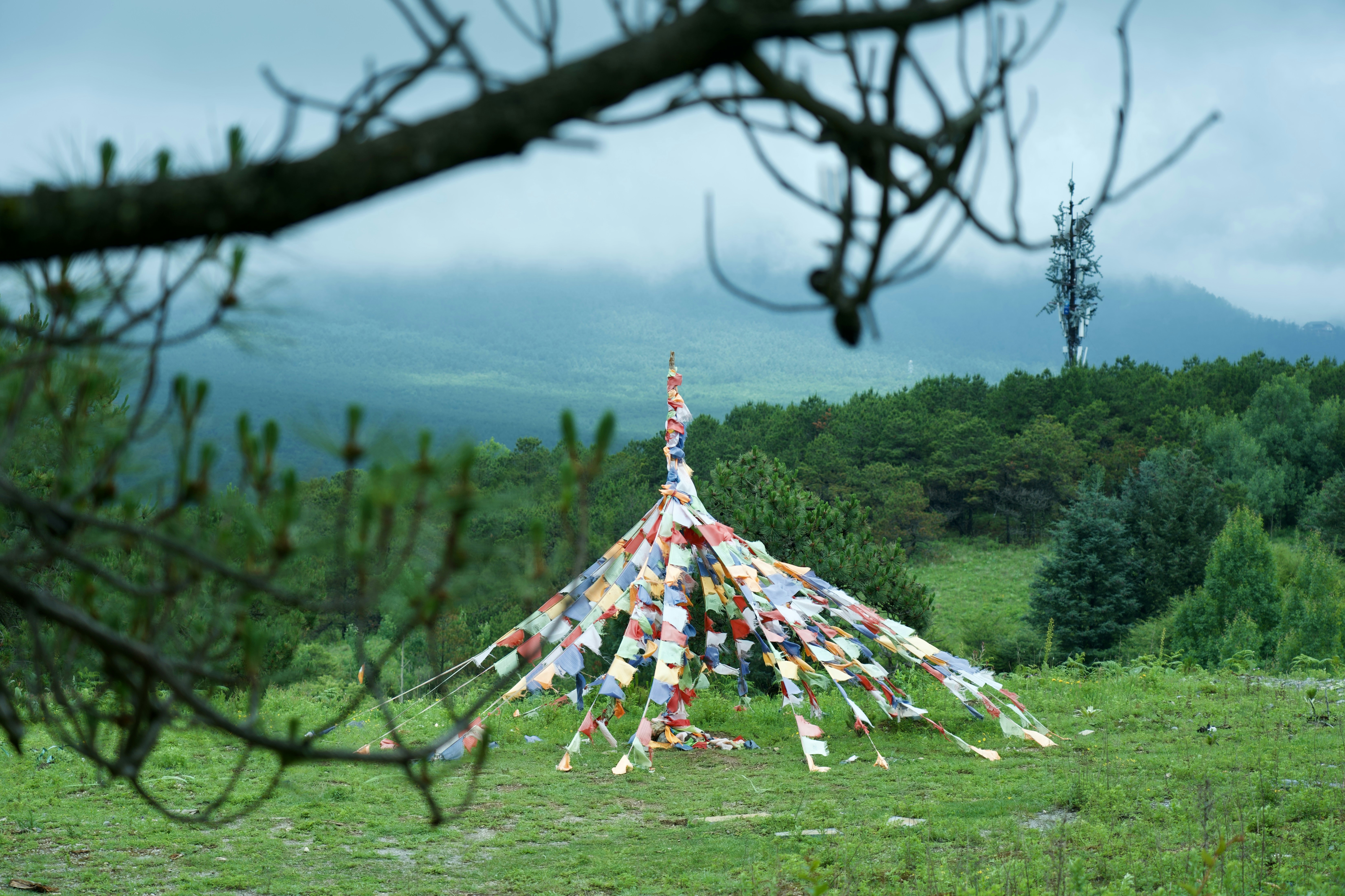 The base camp of a wild mountain of local people.