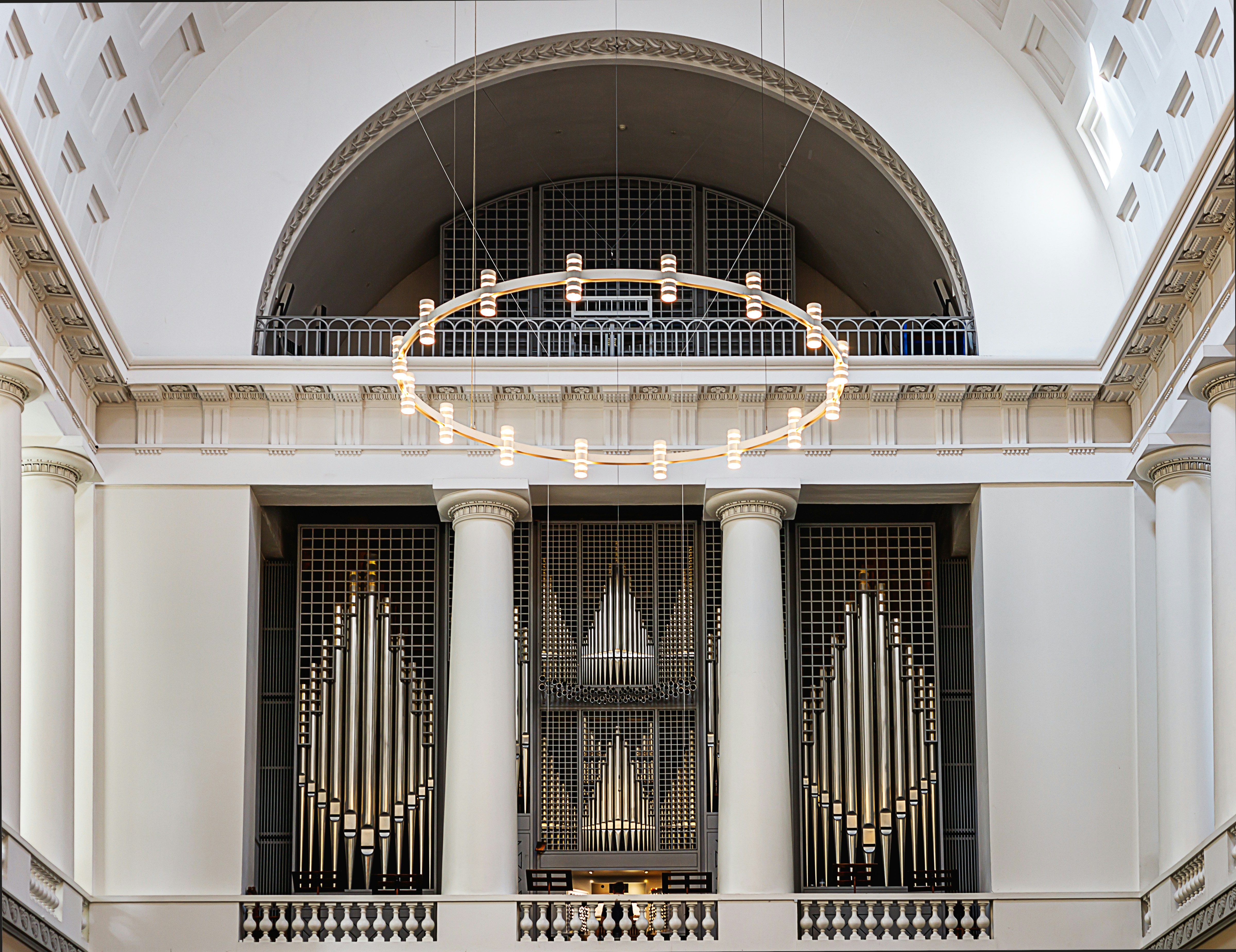 A large building with columns and a pipe organ photo – Free Building ...