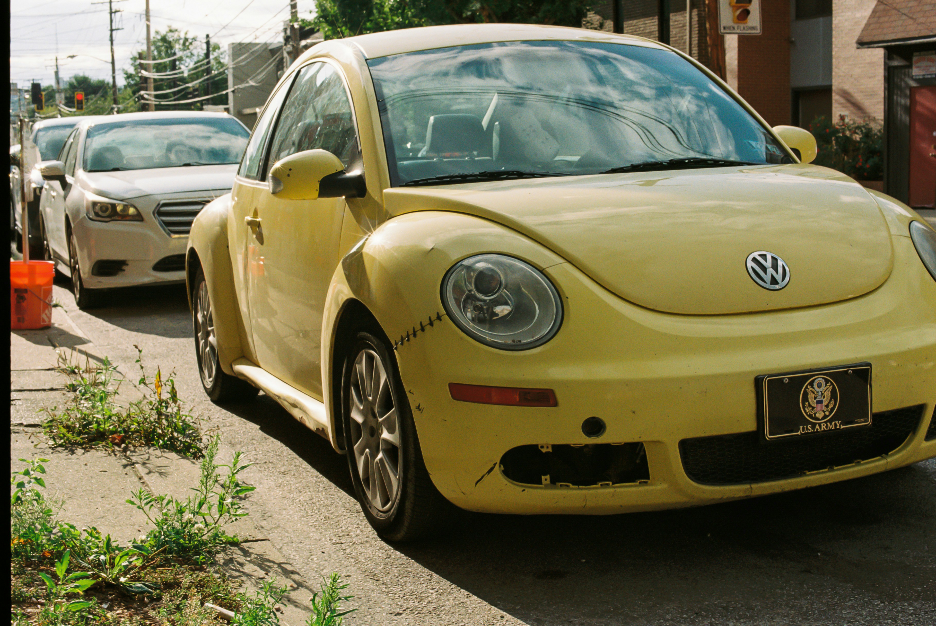 A yellow car parked on the side of the road photo – Free Pittsburgh ...