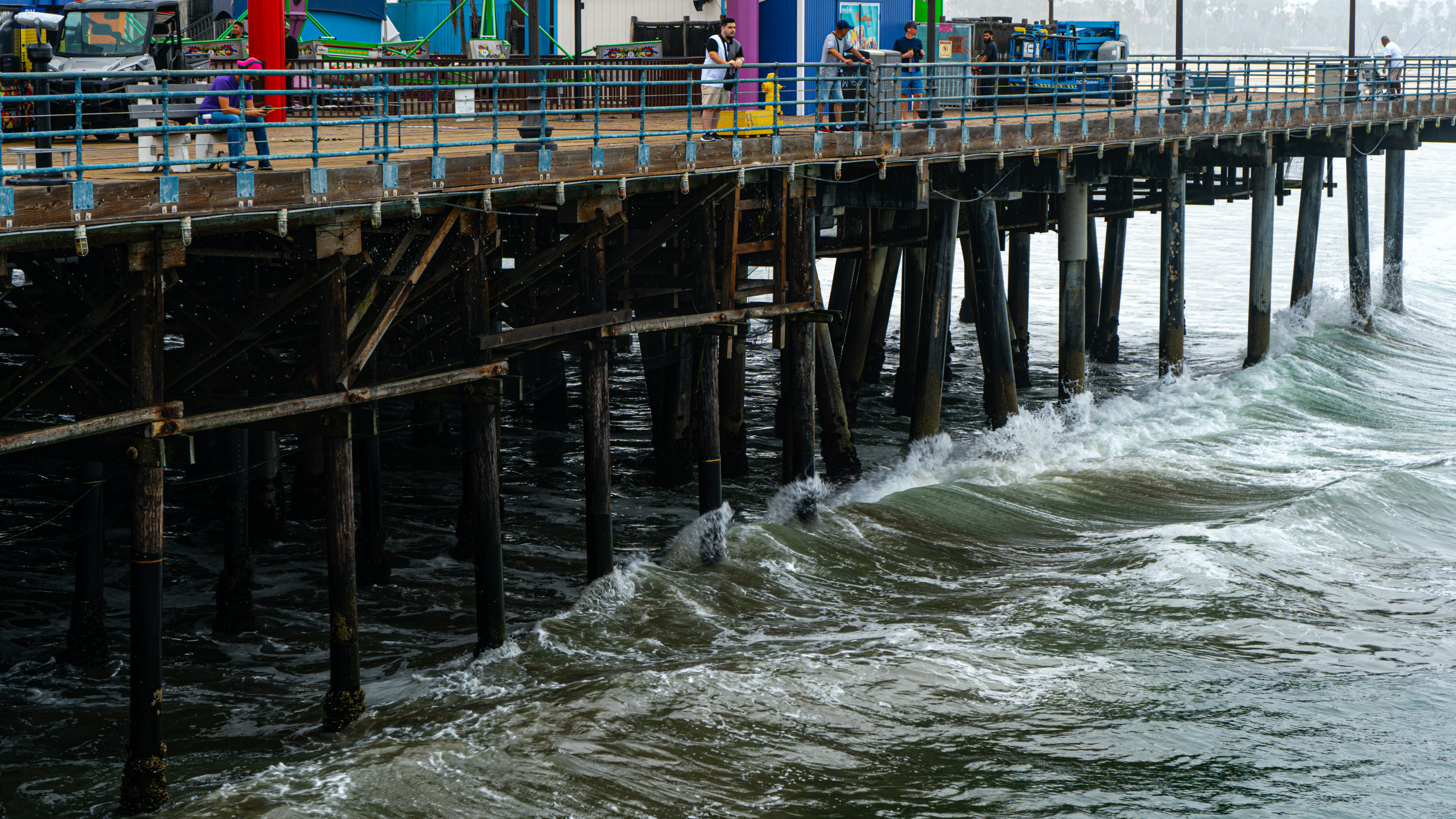 Vibrant Pierline Over Choppy Seas
