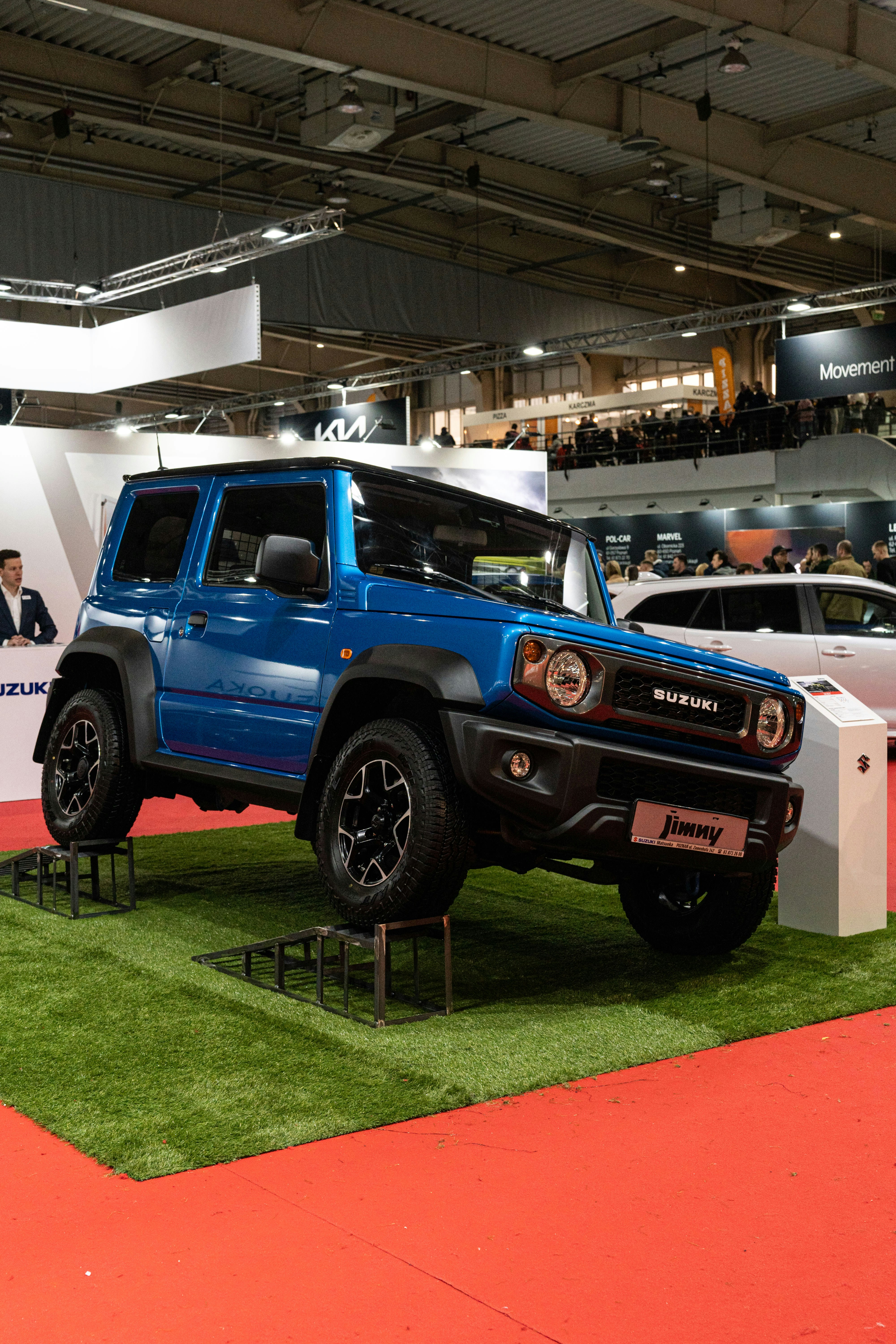 Blue Suzuki Jimny Dominates the Show Floor with Bold Off-Road Presence
