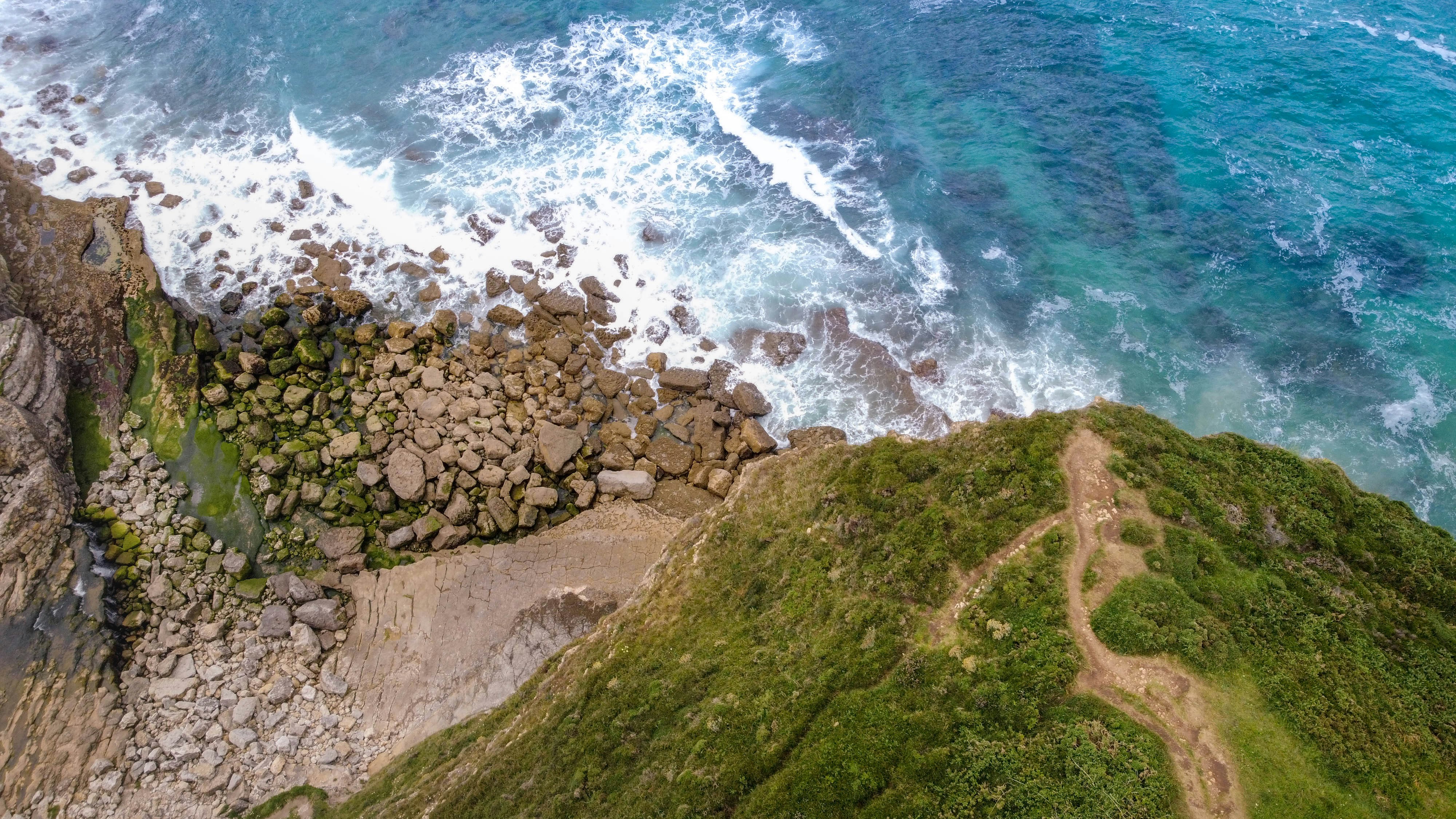 A view of the ocean from a high point of view photo – Free Cantabria ...