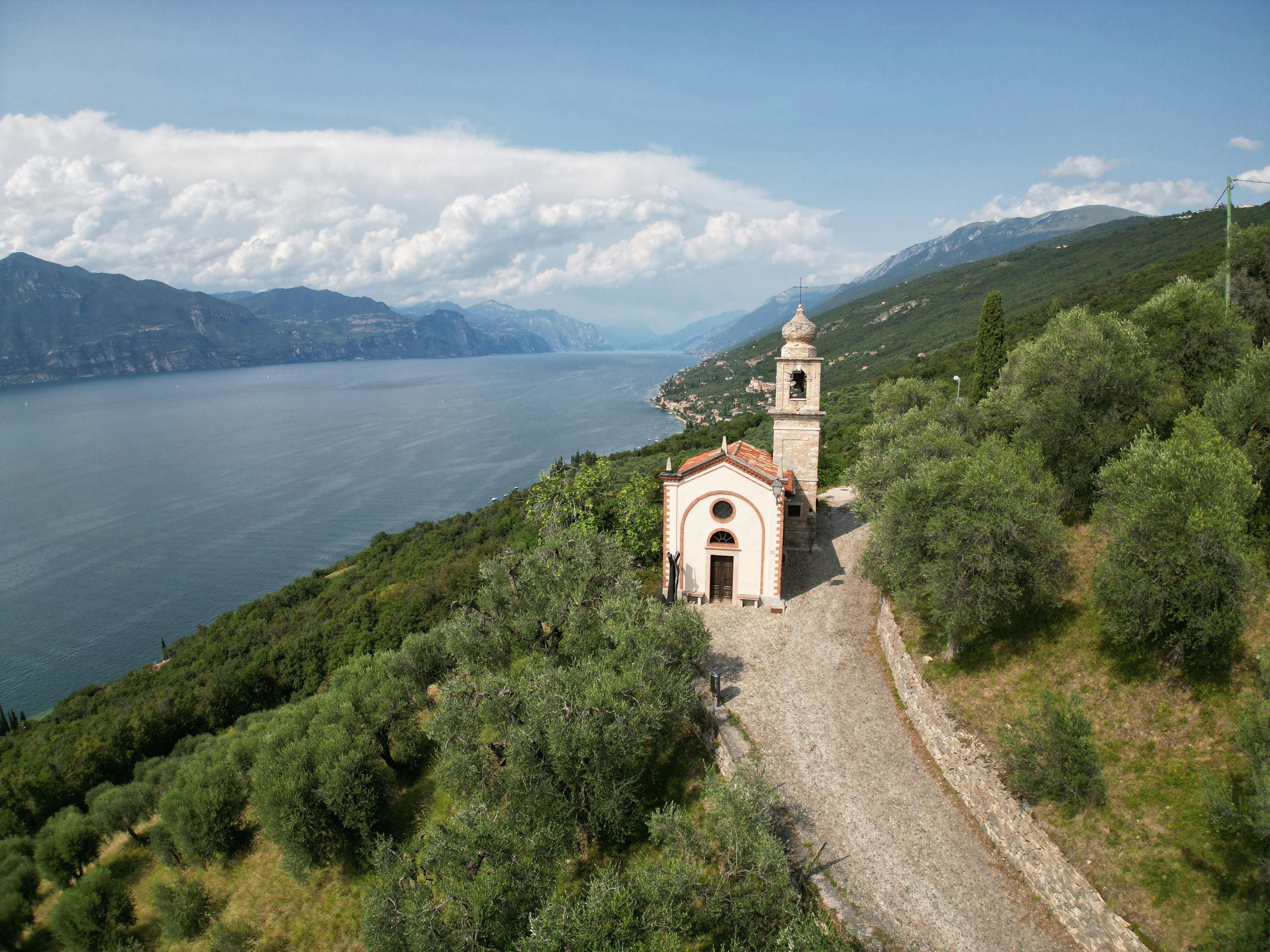 Chapel on the Ridge: Quiet Vista Over a Lake