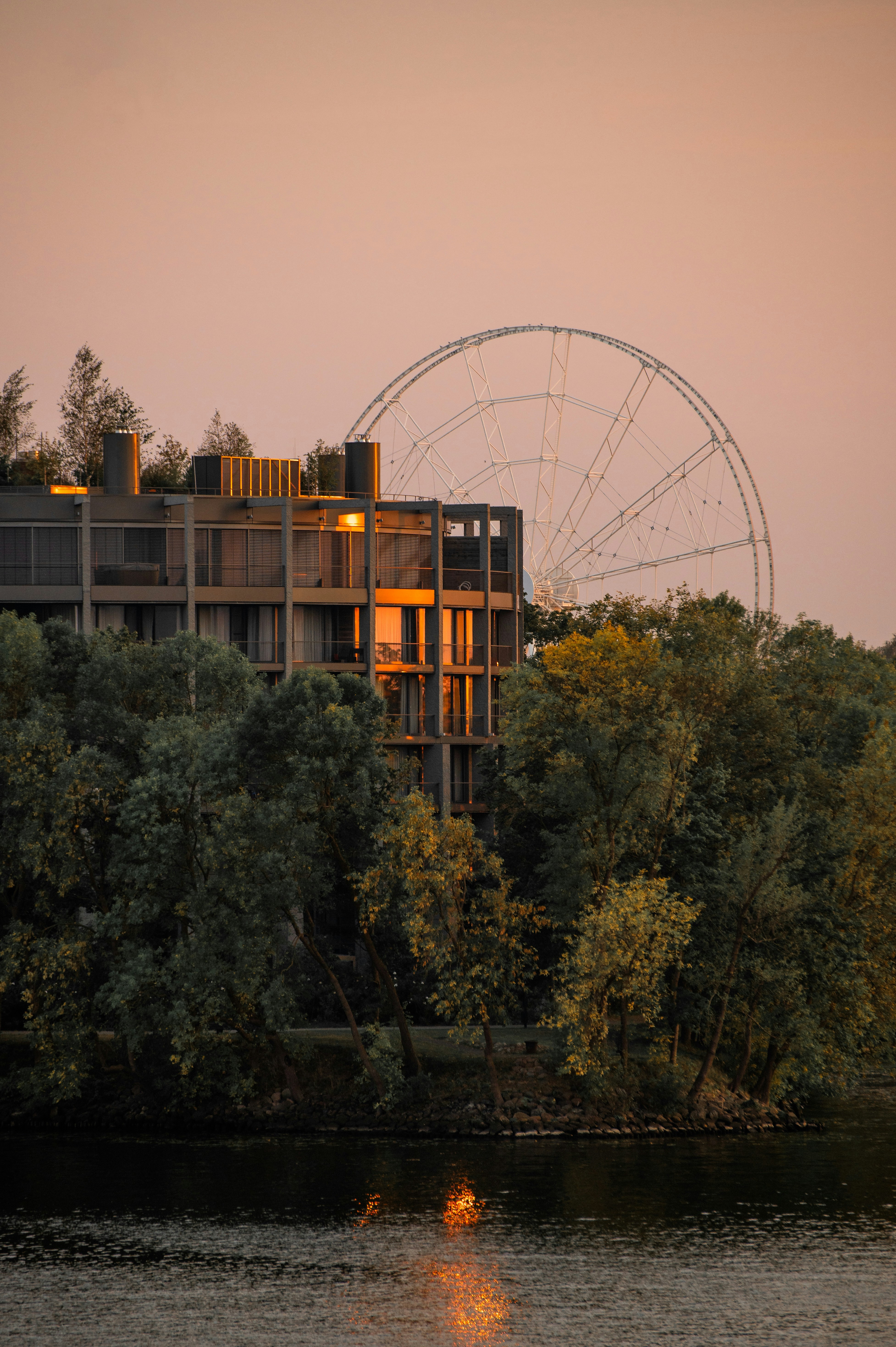 Sunset over Riverside Flats and a Distant Ferris Wheel