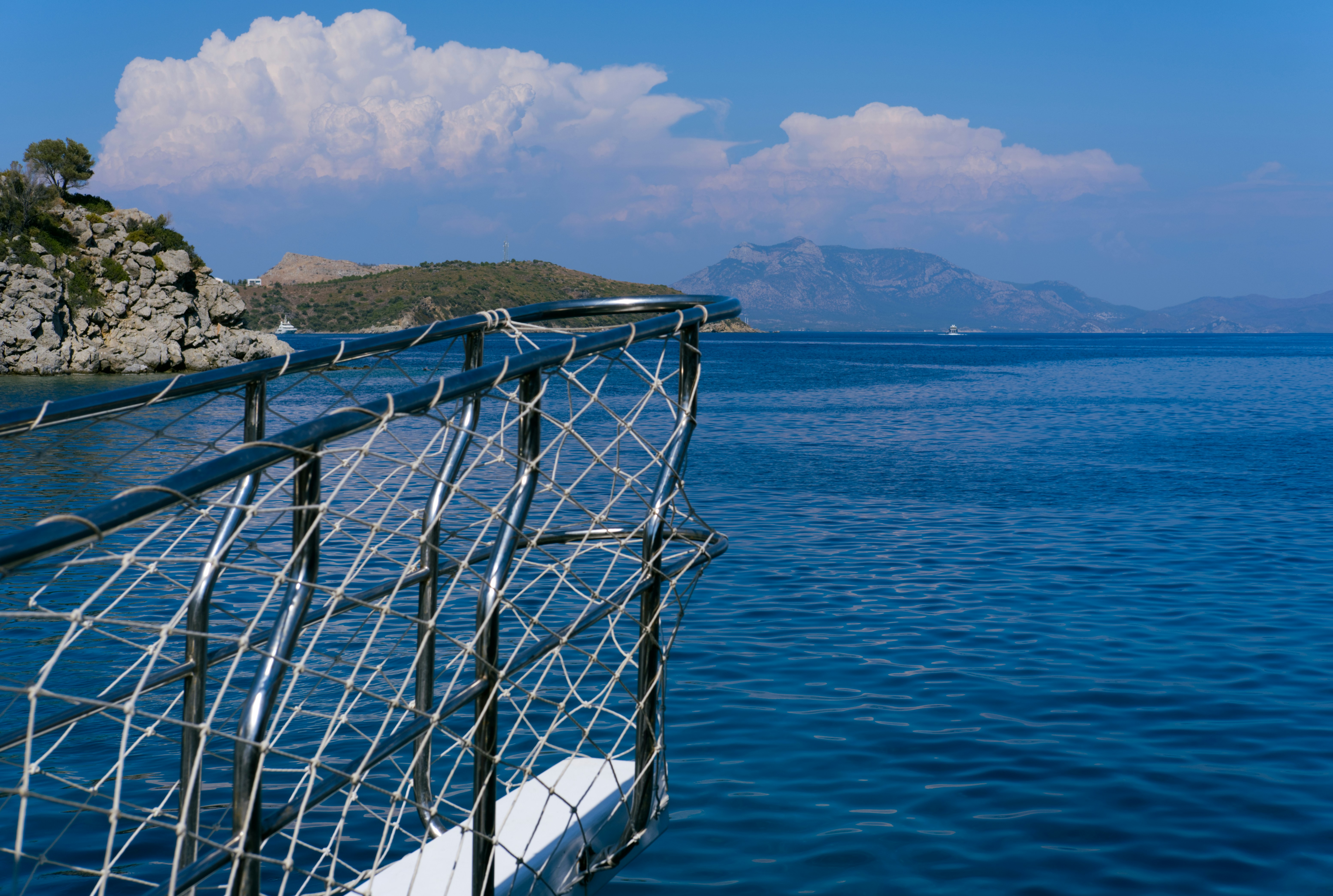 Cerulean Sea, Steel Mesh: A Quiet Coastal View