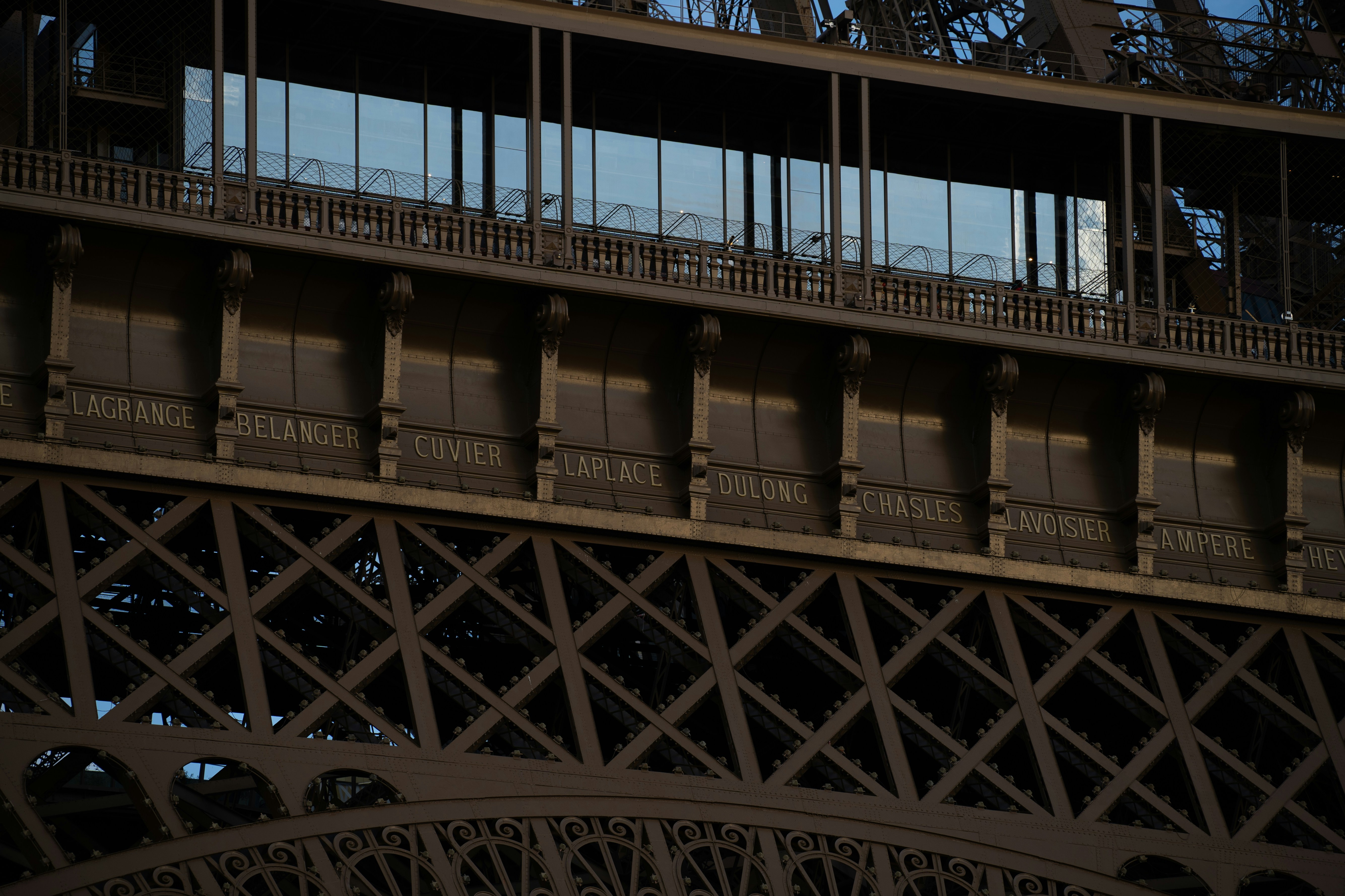Names in Iron: A Close-Up of the Eiffel Tower's Lattice