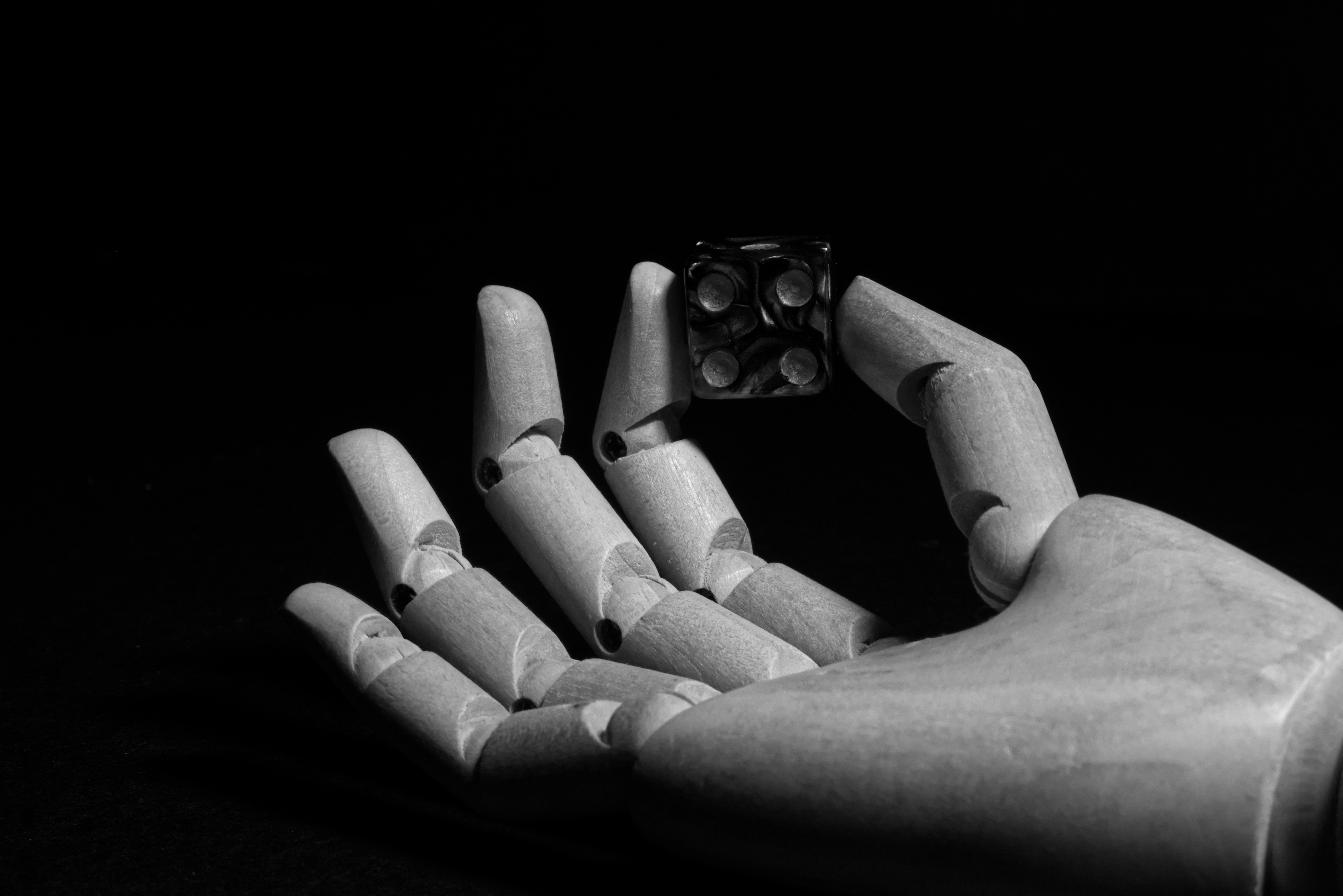 A black and white photo of a robot hand photo – Free Neustadt am ...