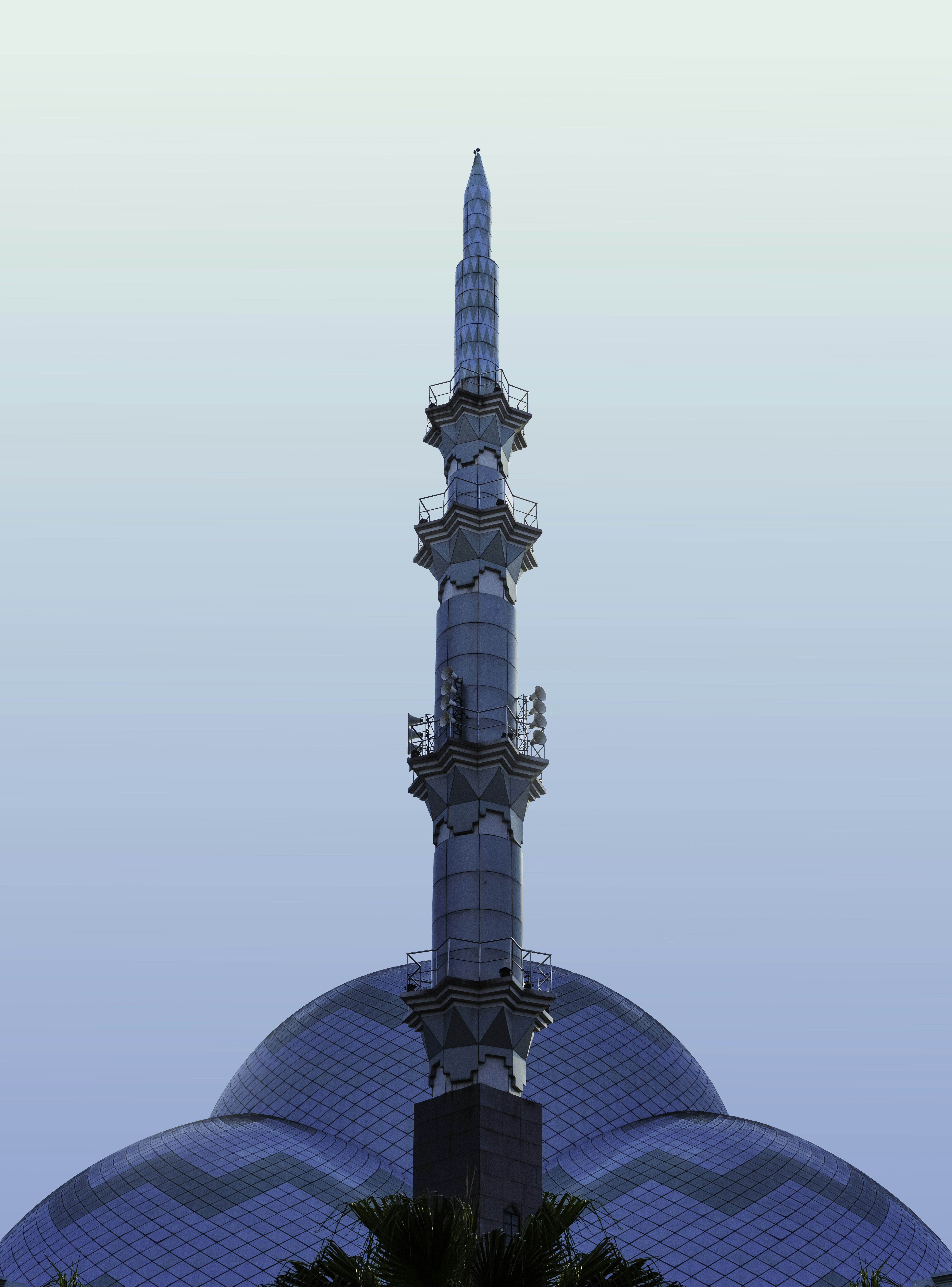 A tall blue building with a sky background photo – Free Abstract Image ...