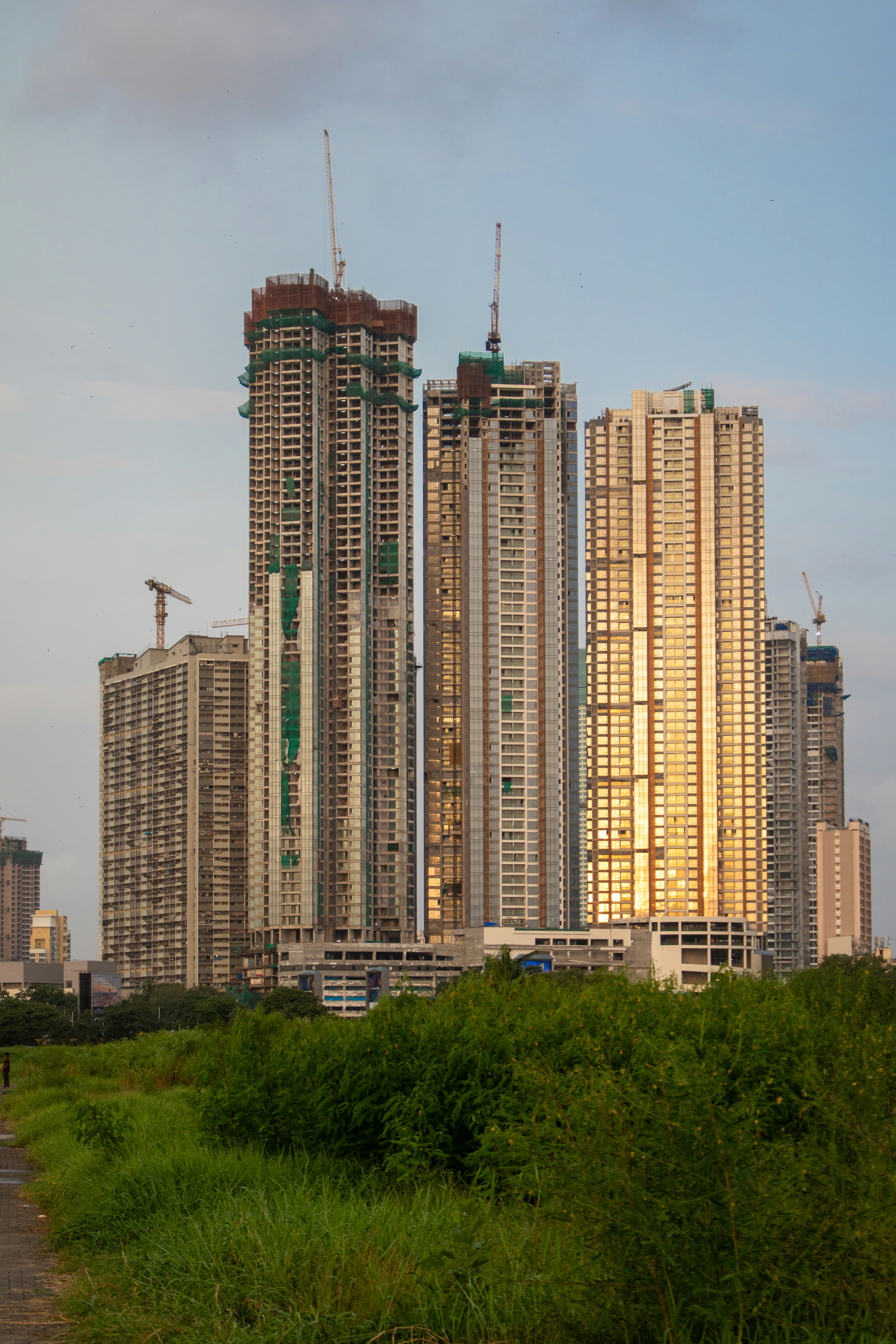 The South Mumbai skyline as seen from the Mahalakshmi Race Course near Haji Ali.