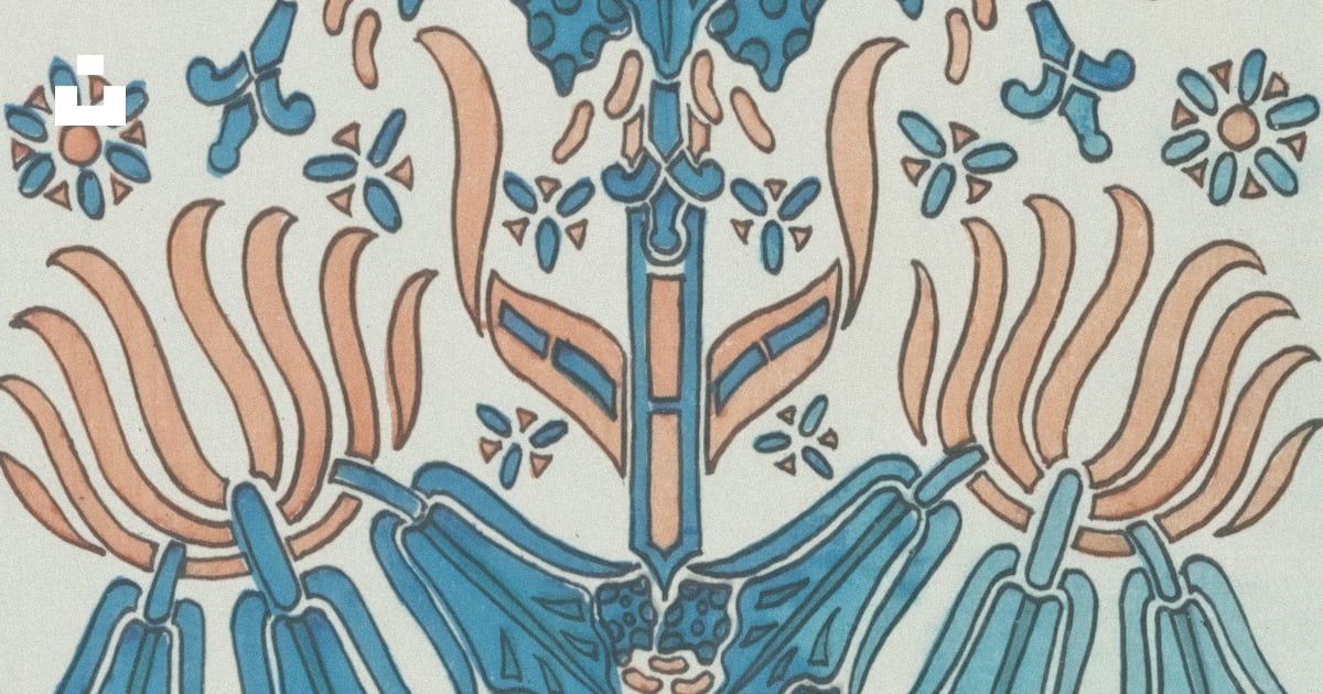 파란색과 주황색 꽃 그림 사진 Unsplash의 무료 텍스처 이미지