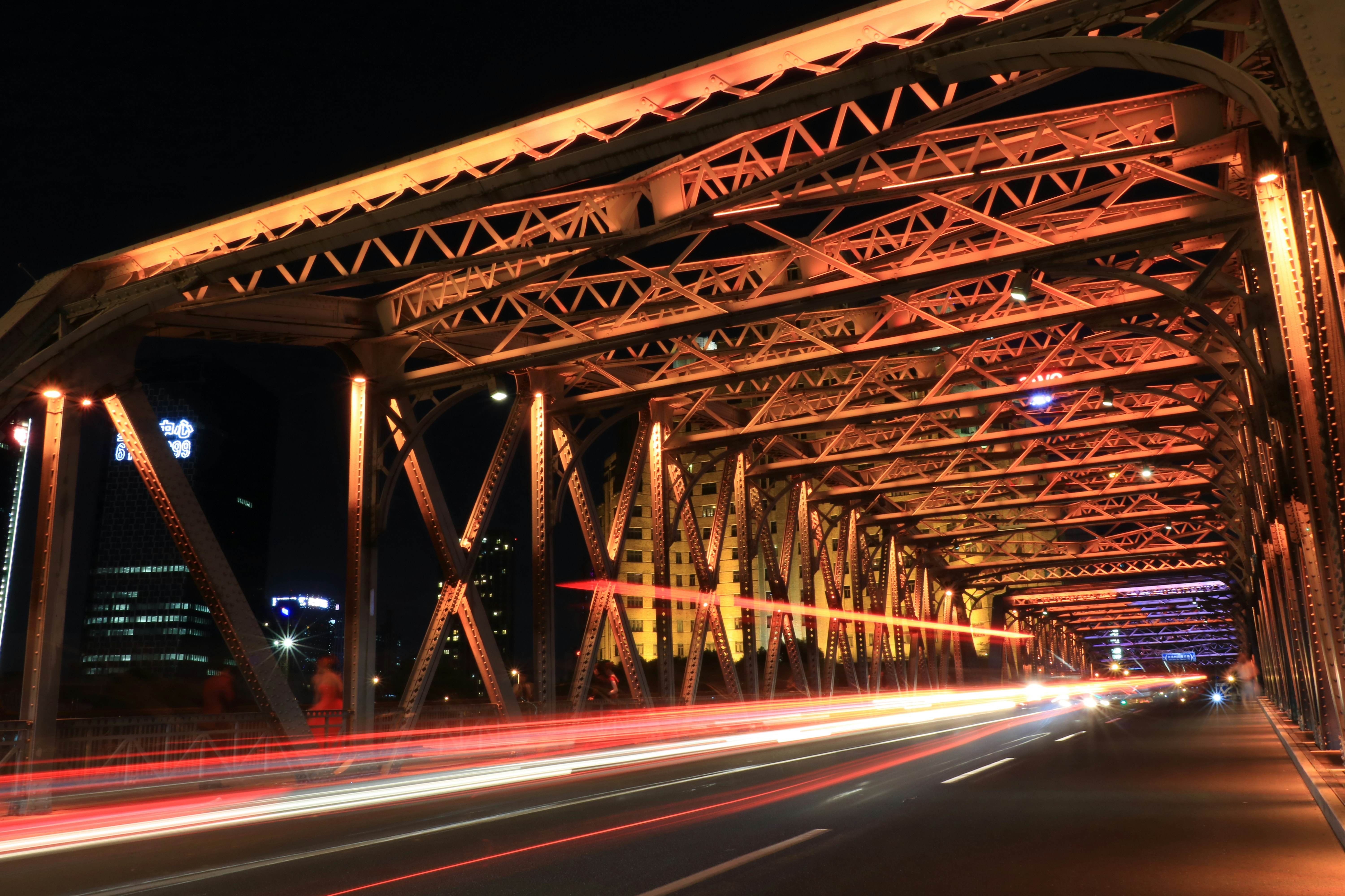 A long exposure picture of a bridge at night photo – Free Bridge Image ...
