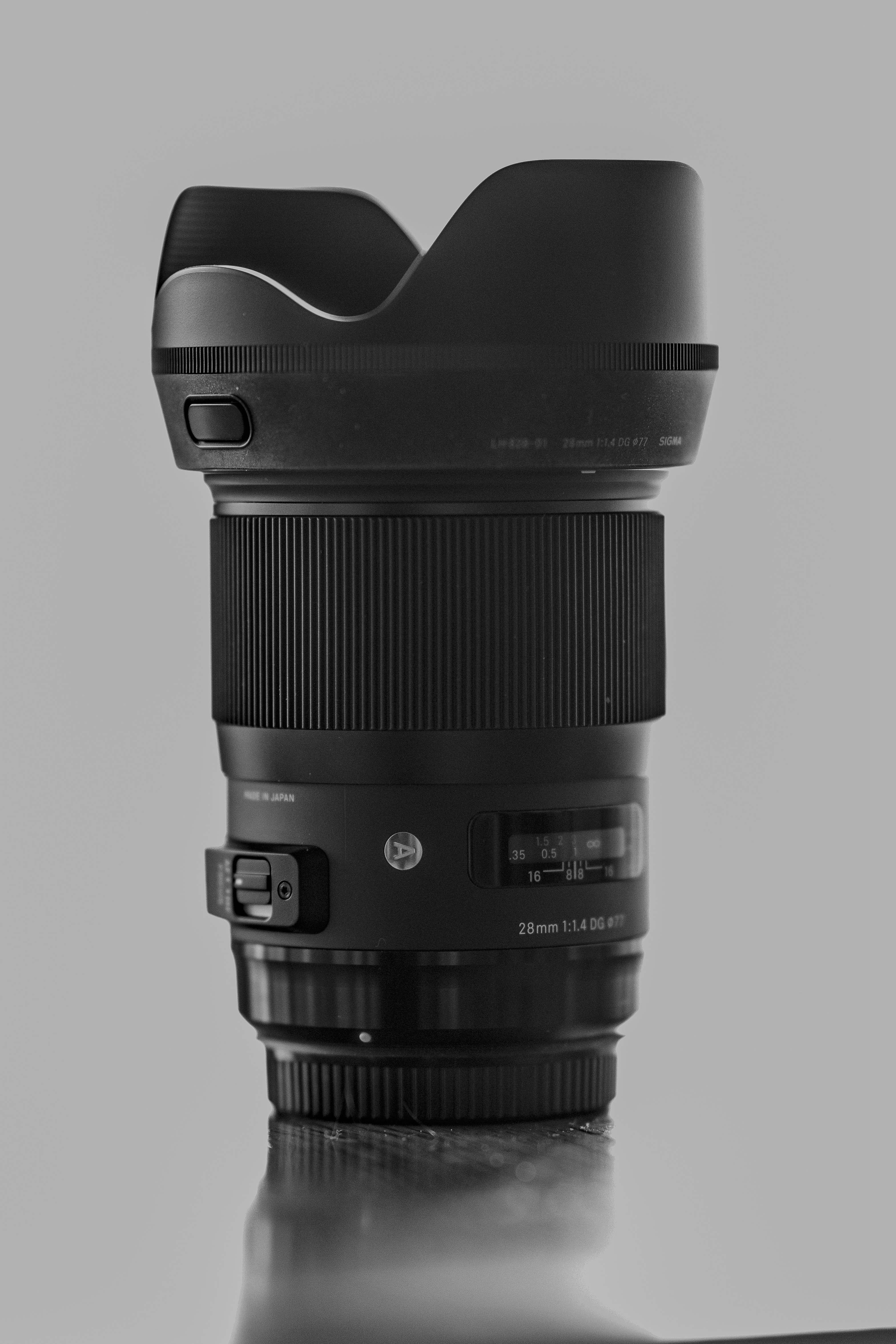 A camera lens sitting on top of a table