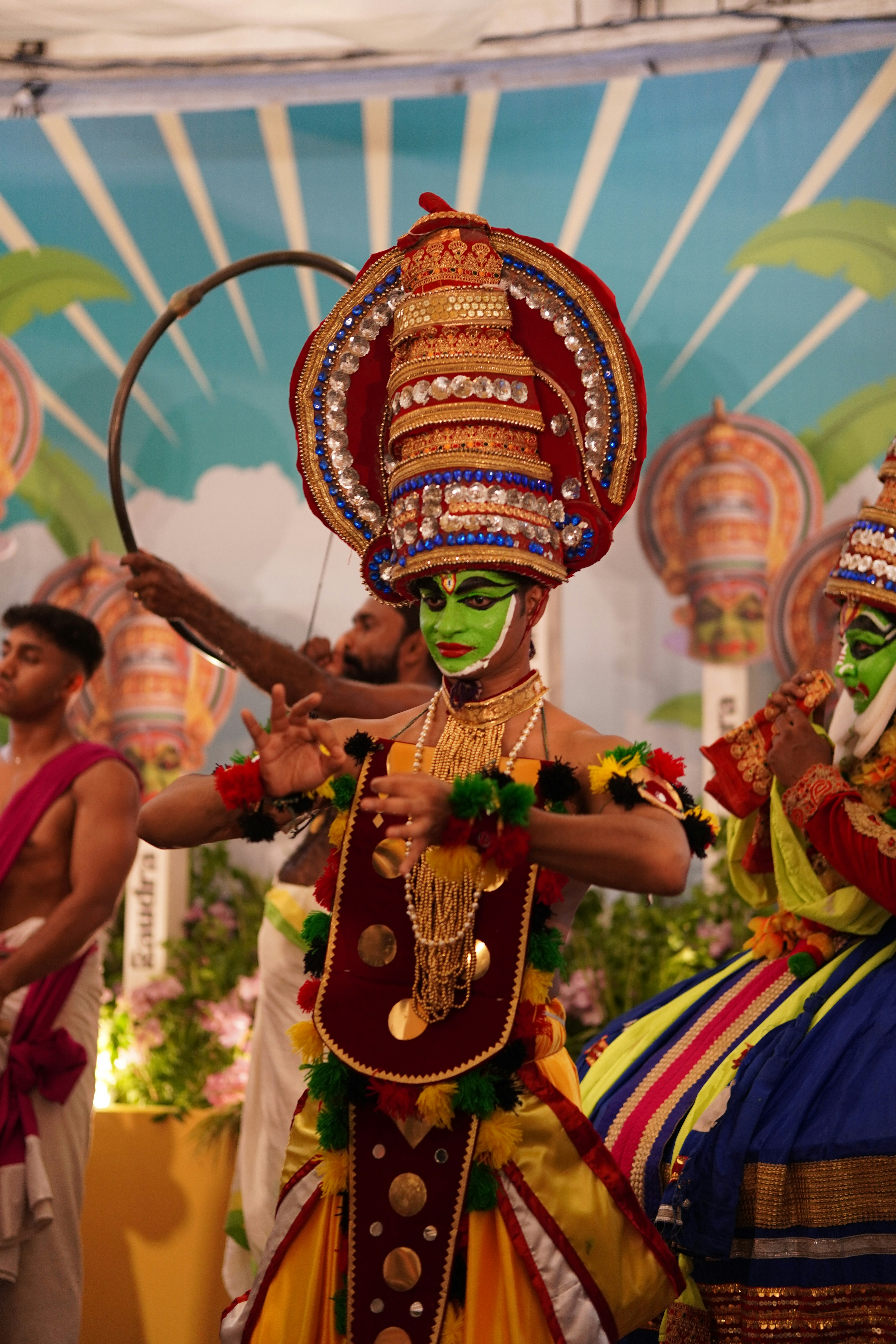 Emerald Crown: A Kathakali Dancer in Full Regalia
