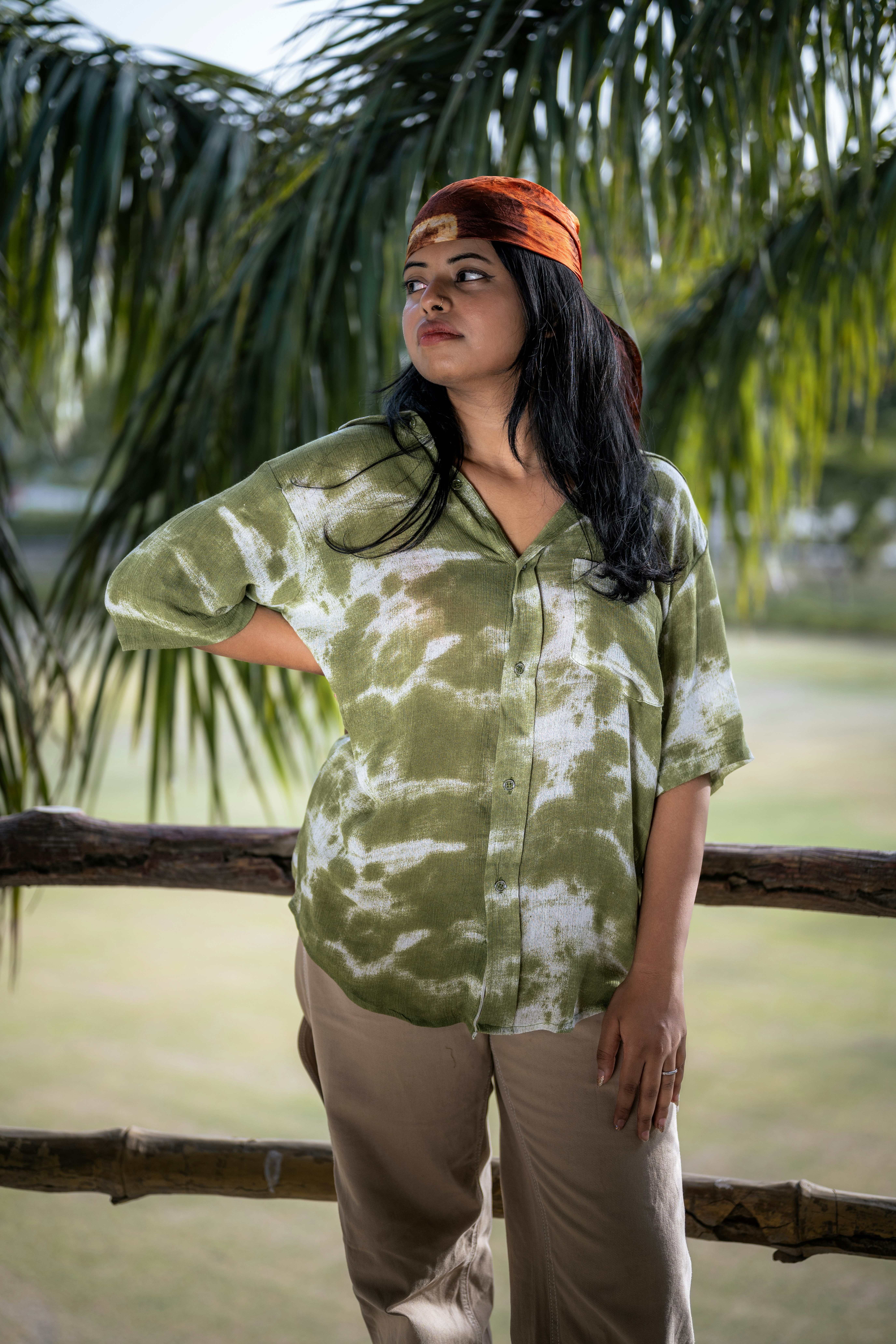 Palm Fronds and Quiet Confidence: A Pregnant Portrait