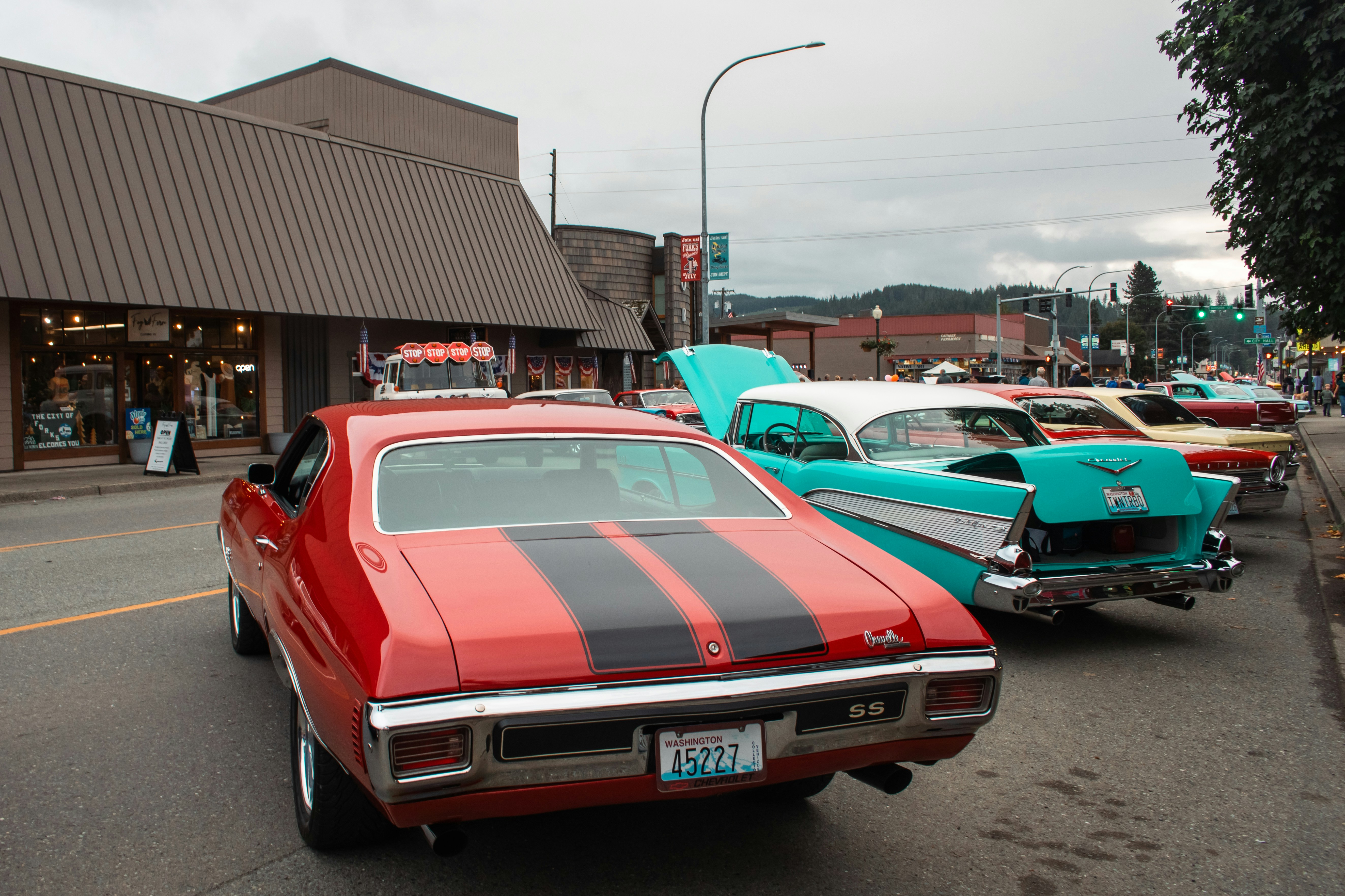 Chrome & Crimson: A Vintage Car Parade on Main Street