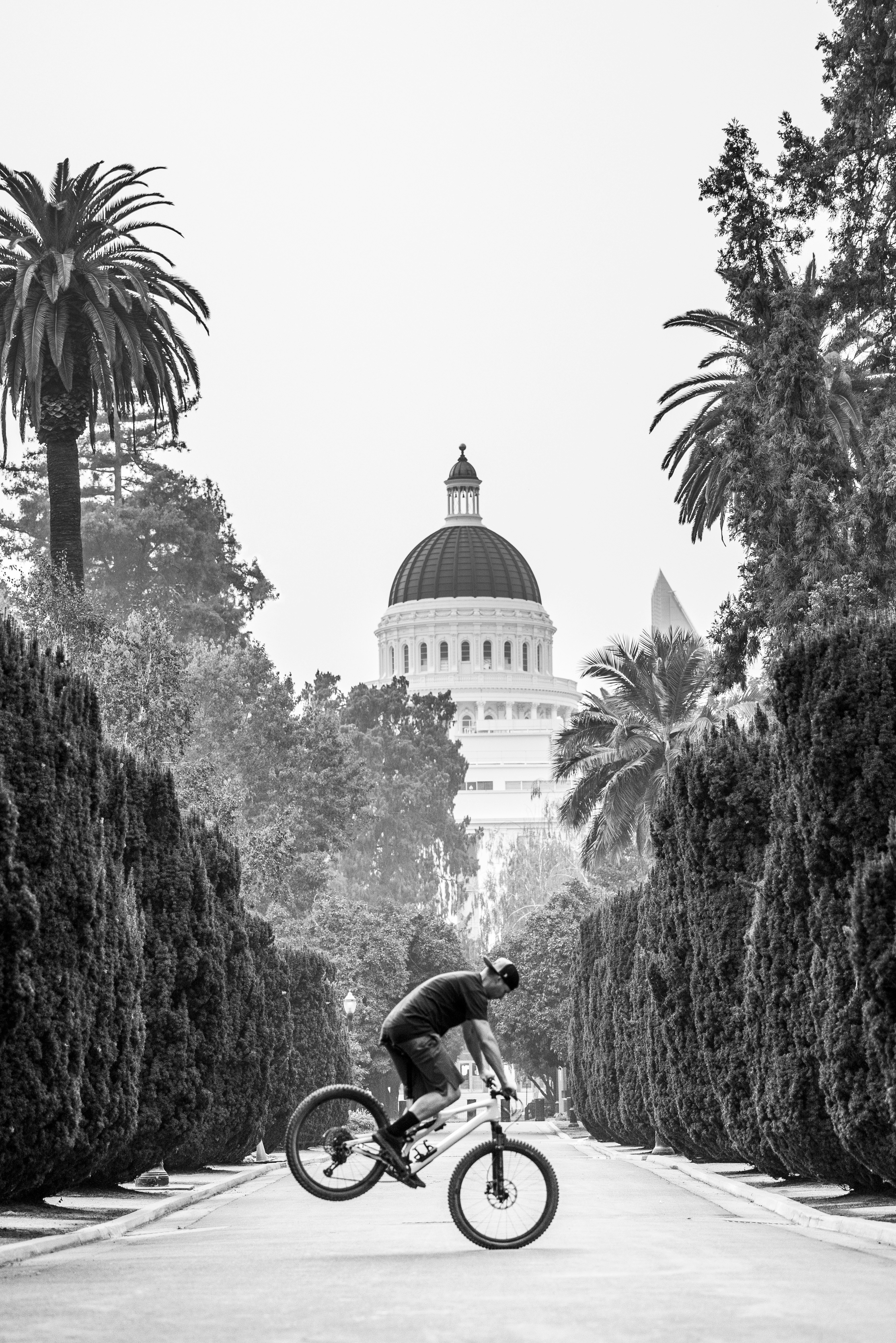 Urban Monoliths: BMX Wheelie Beneath the Capitol Dome