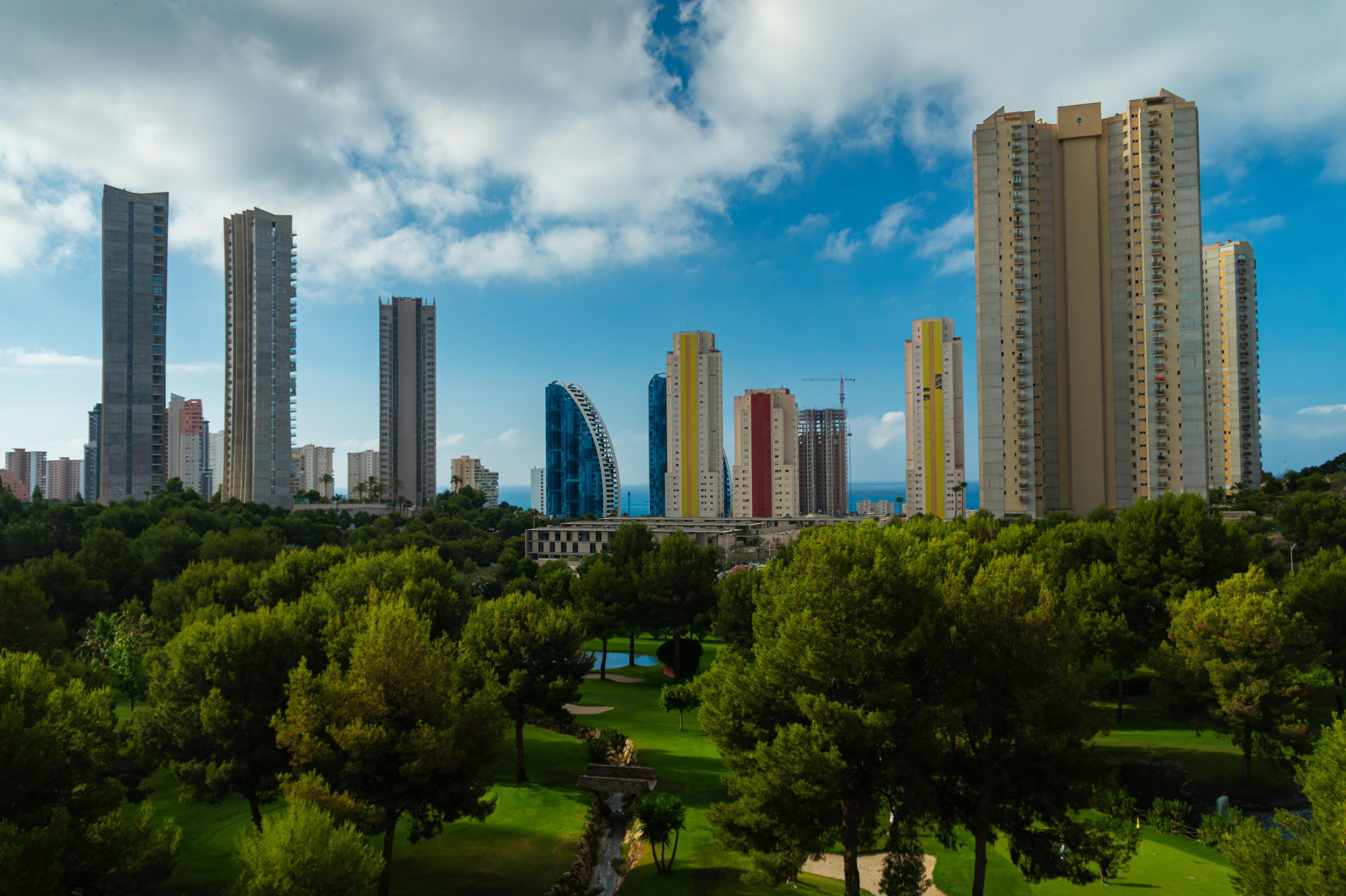 Chromatic Skyline Over a Velvet Green Park