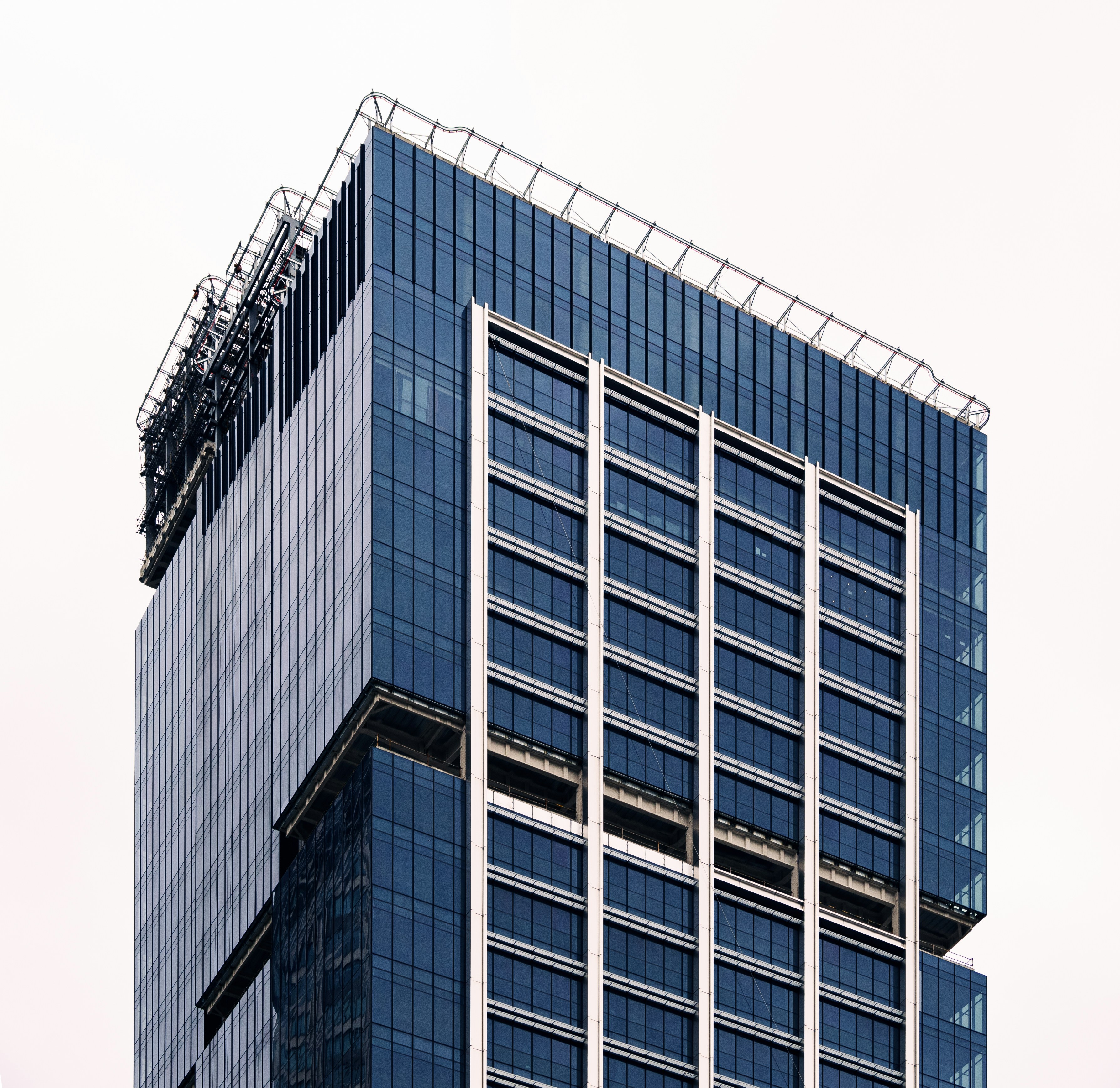 A tall blue building with a sky background photo – Free Jing'an Image ...